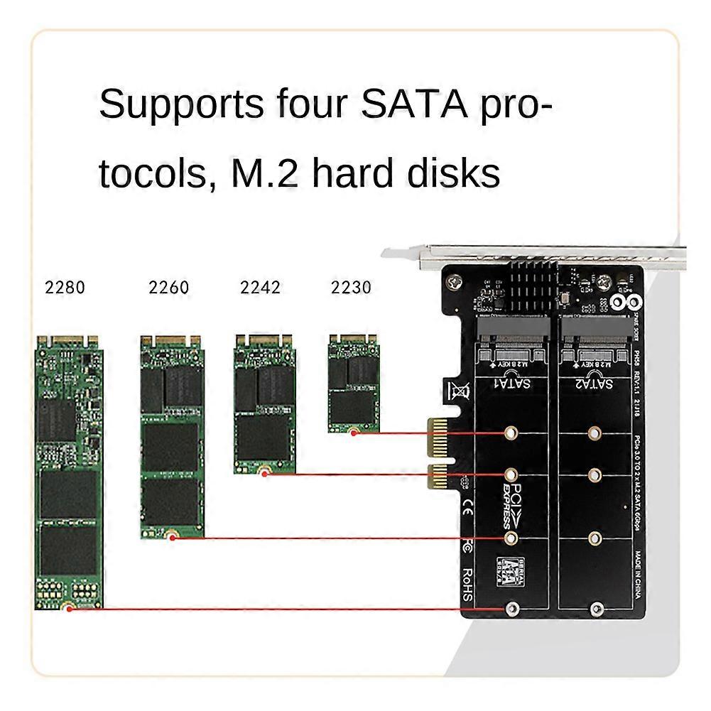 PH58 2 x M2 SATA to PCIE Adapter Card PCIe X1 to NGFF M2 SATA SSD ...