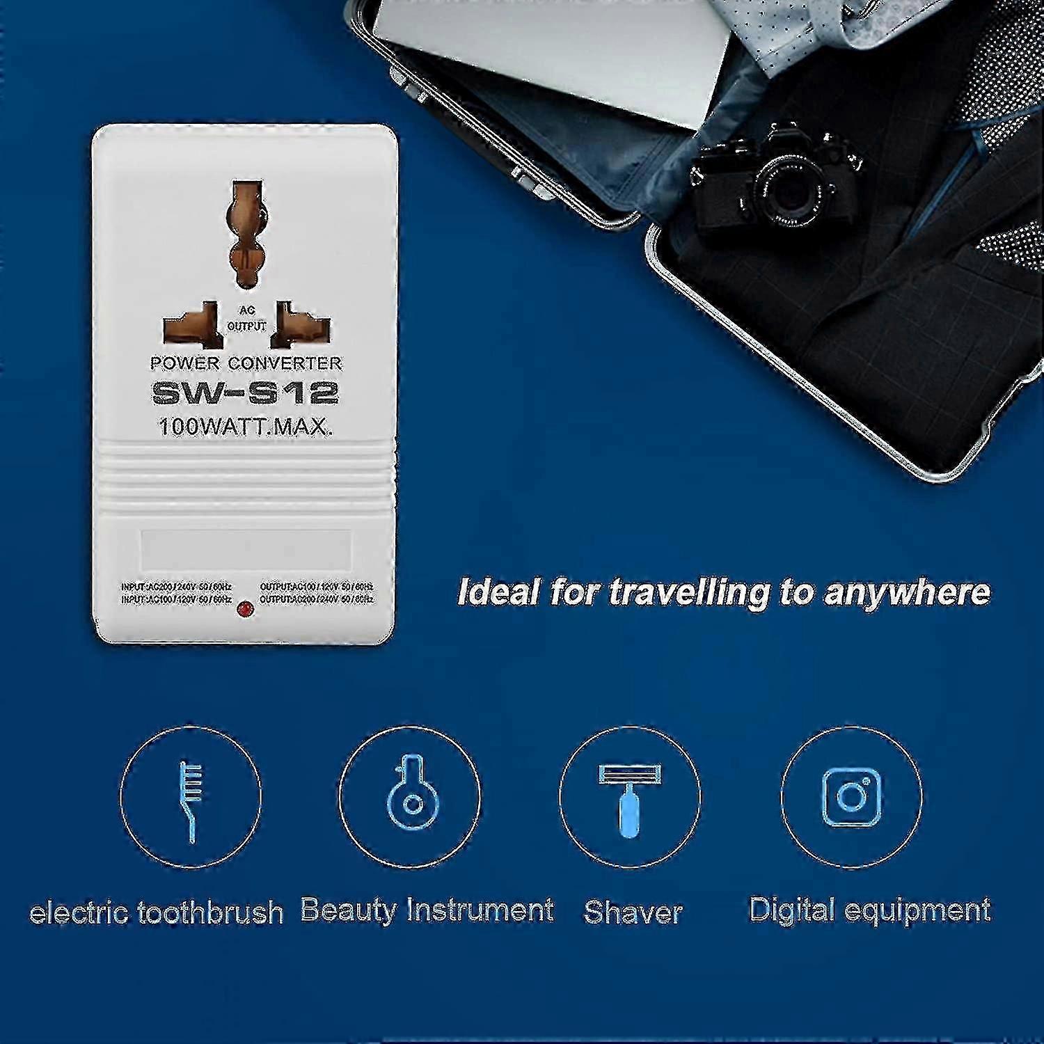 Travel Voltage Step-Up/Down Transformer with 100W Regulator 110V/120V ...