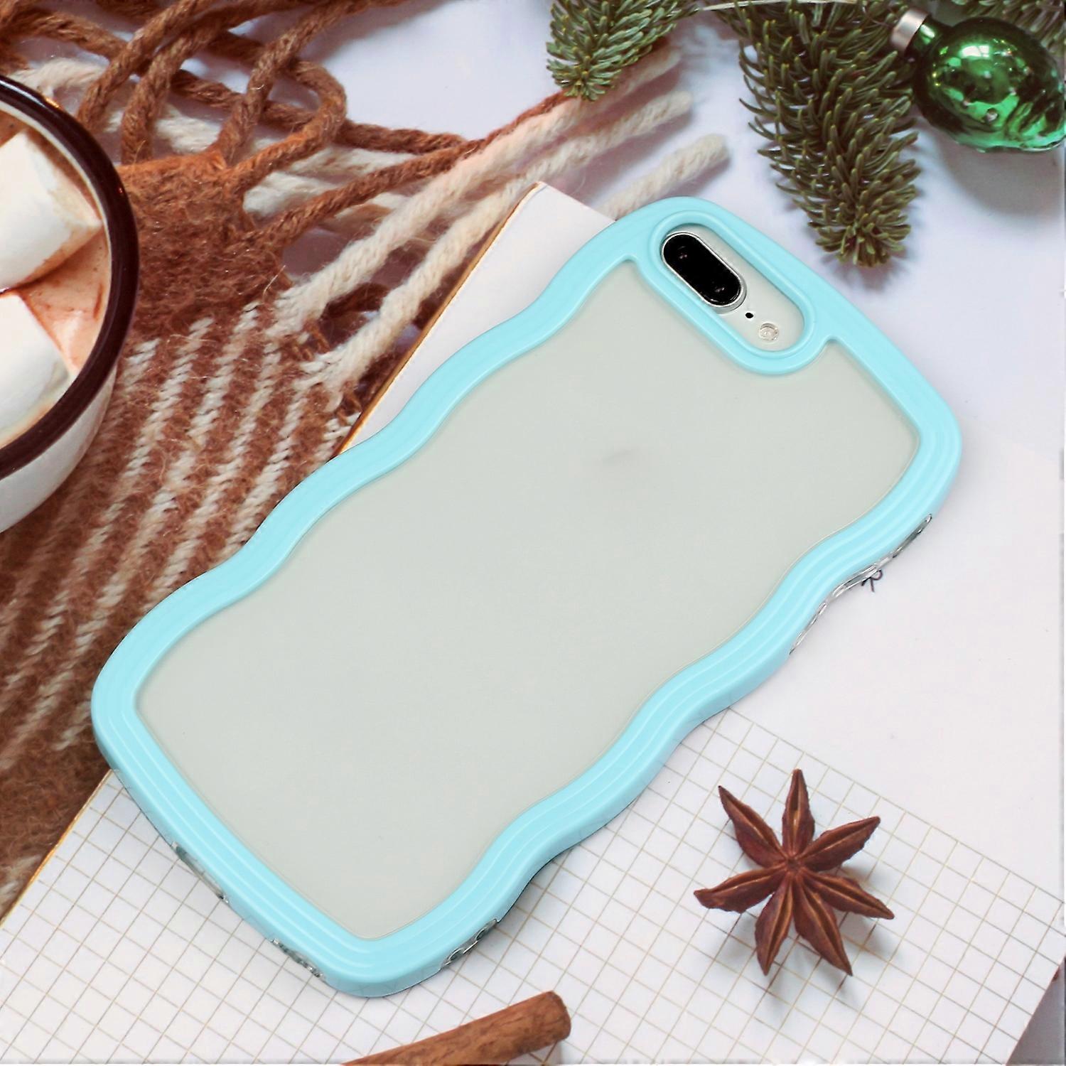 Candy Color Wave TPU Clear PC Phone Case For iPhone 7 Plus / 8 Plus ...