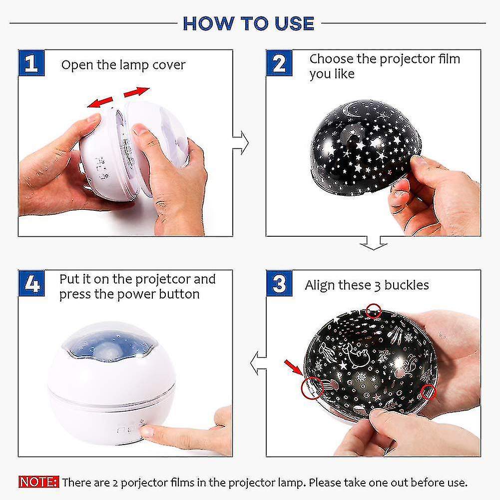 Star Projector Night Lights For Kids,novelty Moon Star/sea Animal 2-in ...