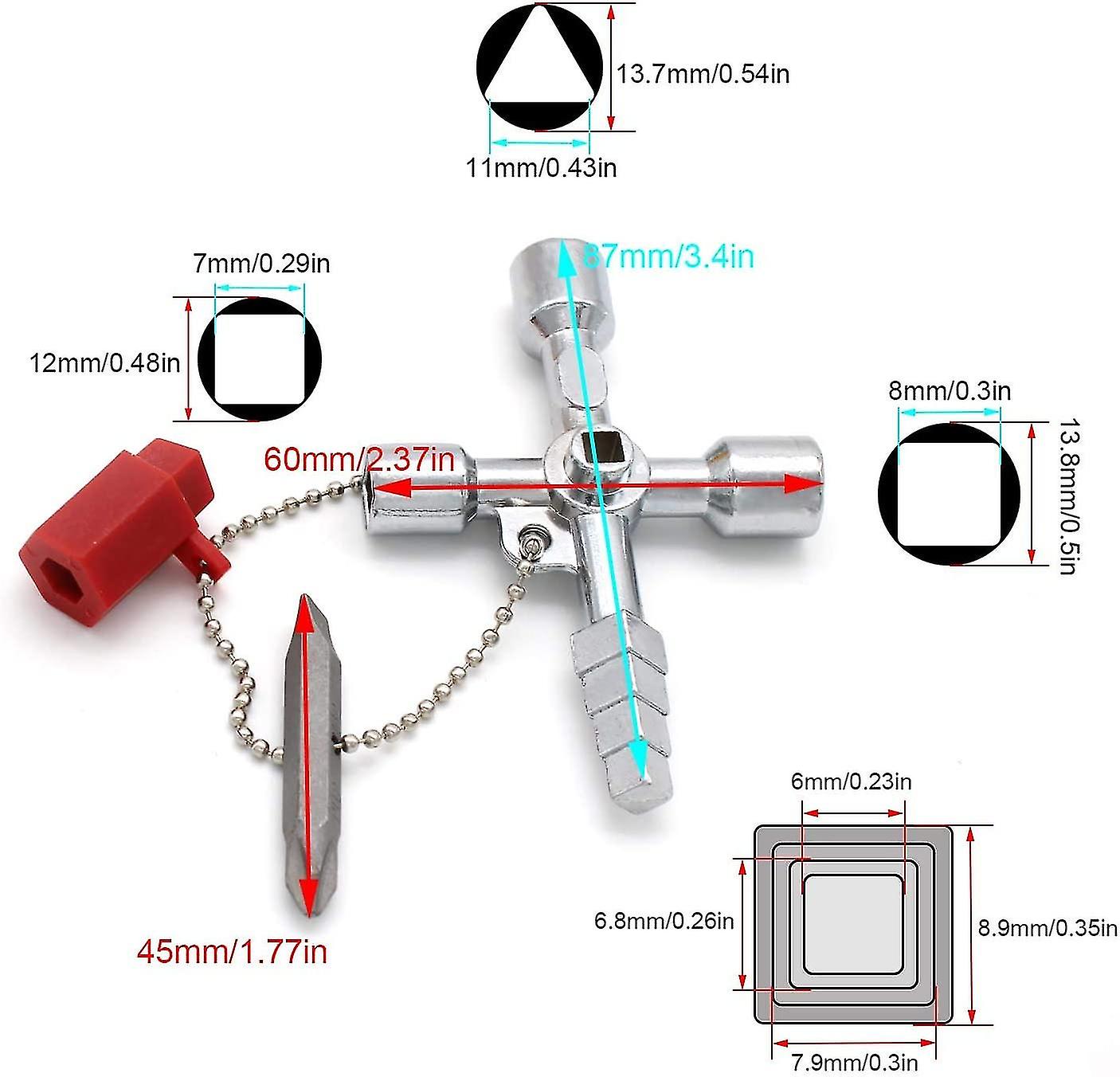 4 Way Multi-function Key, Convenient Universal Cabinet Key, Universal ...