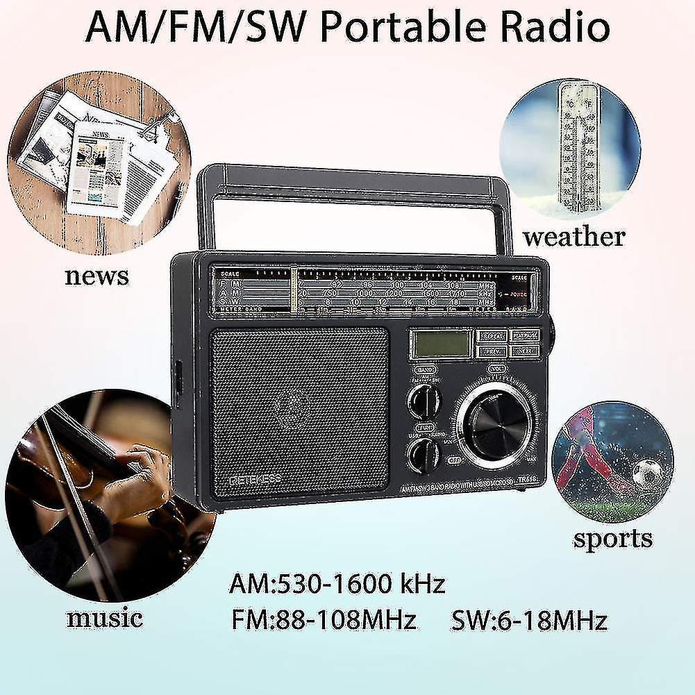 Am Fm Radio, Portable Shortwave Radio, Support Usb, Sd/tf Card, With ...