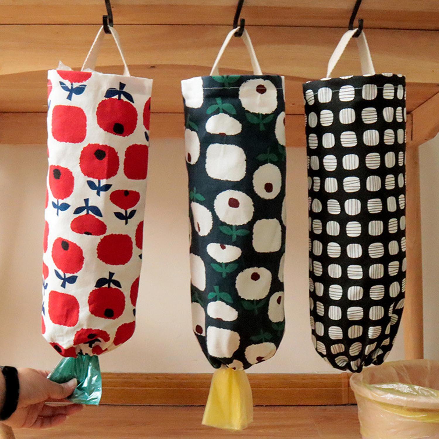 Flower Pattern Garbage Bag Storage Holder Collapsible Fabric Storage ...