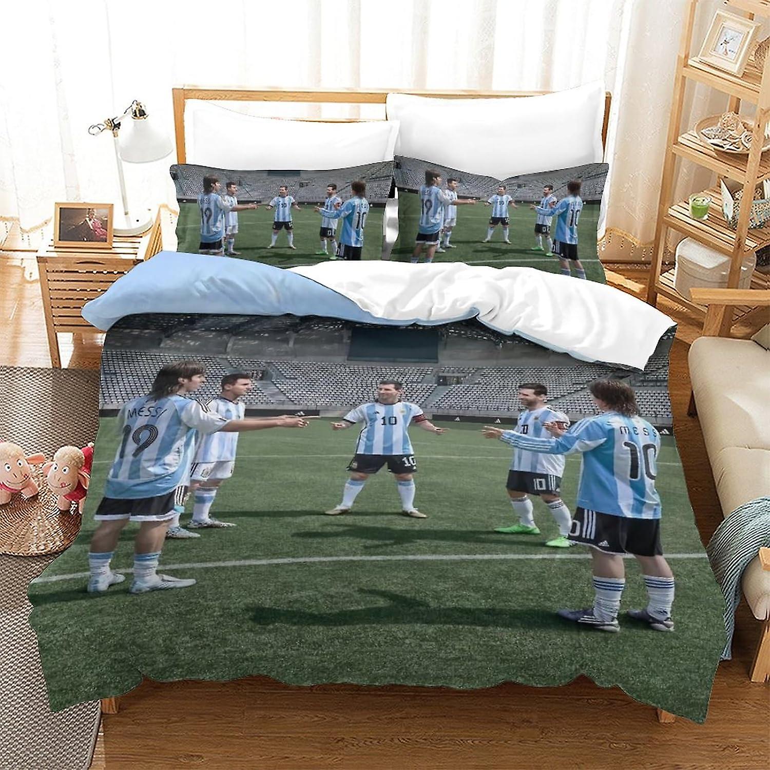 Lionel Messi Bedding Set 3D Football Star Duvet Cover Set, Soft 100% ...
