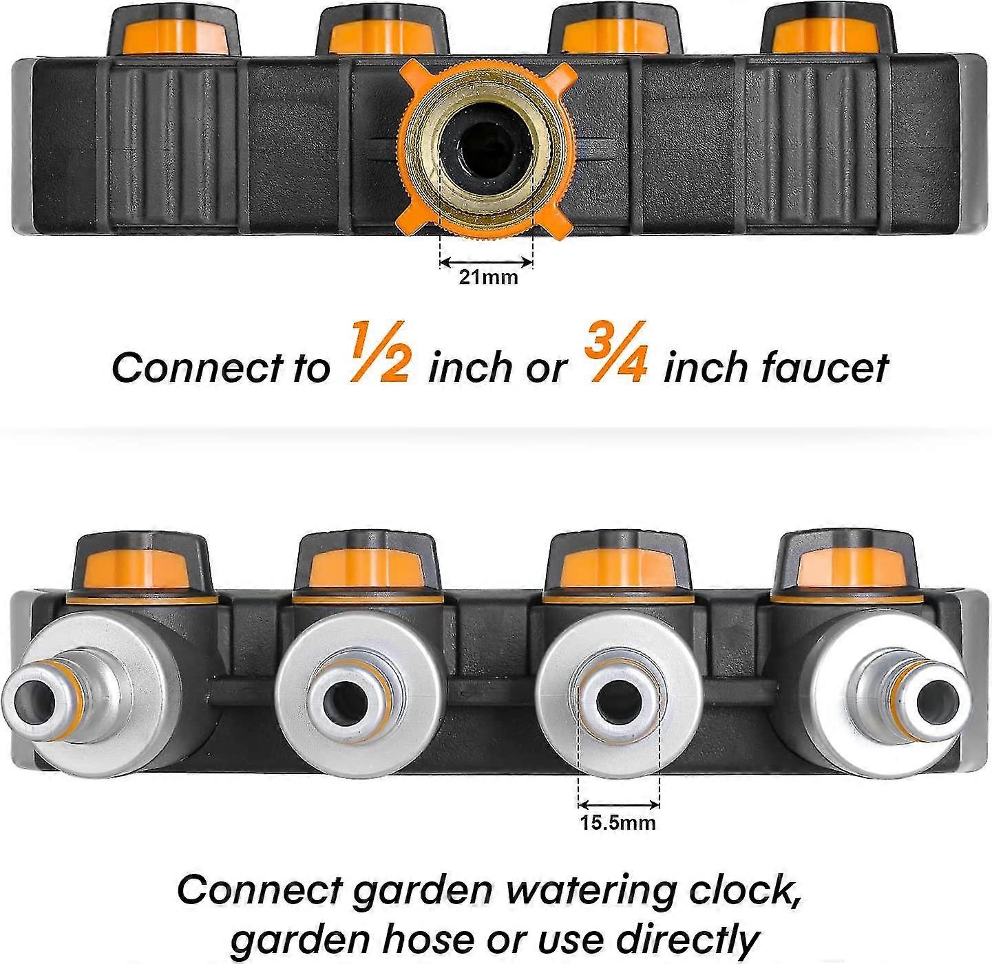 4-way Water Distributor, 3/4" And 1/2" Water Distributor With Adapter ...
