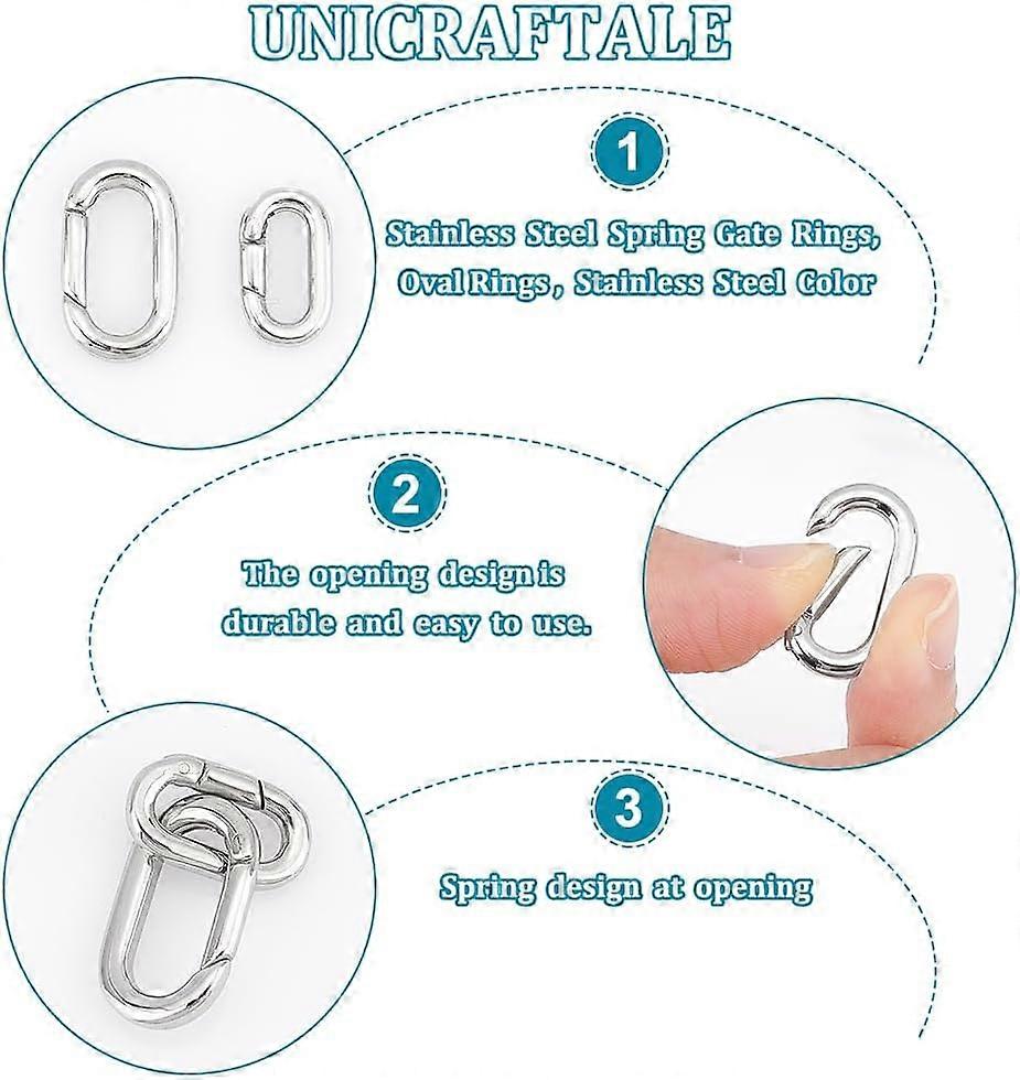 2pcs Stainless Steel Spring Gate Rings 2 Sizes Stainless Steel Snap ...