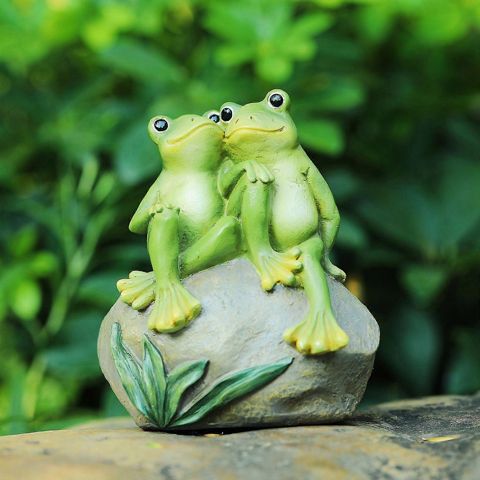 Lover Frog Decor Garden Frogs Couple Statues Romantic Resin Animal ...