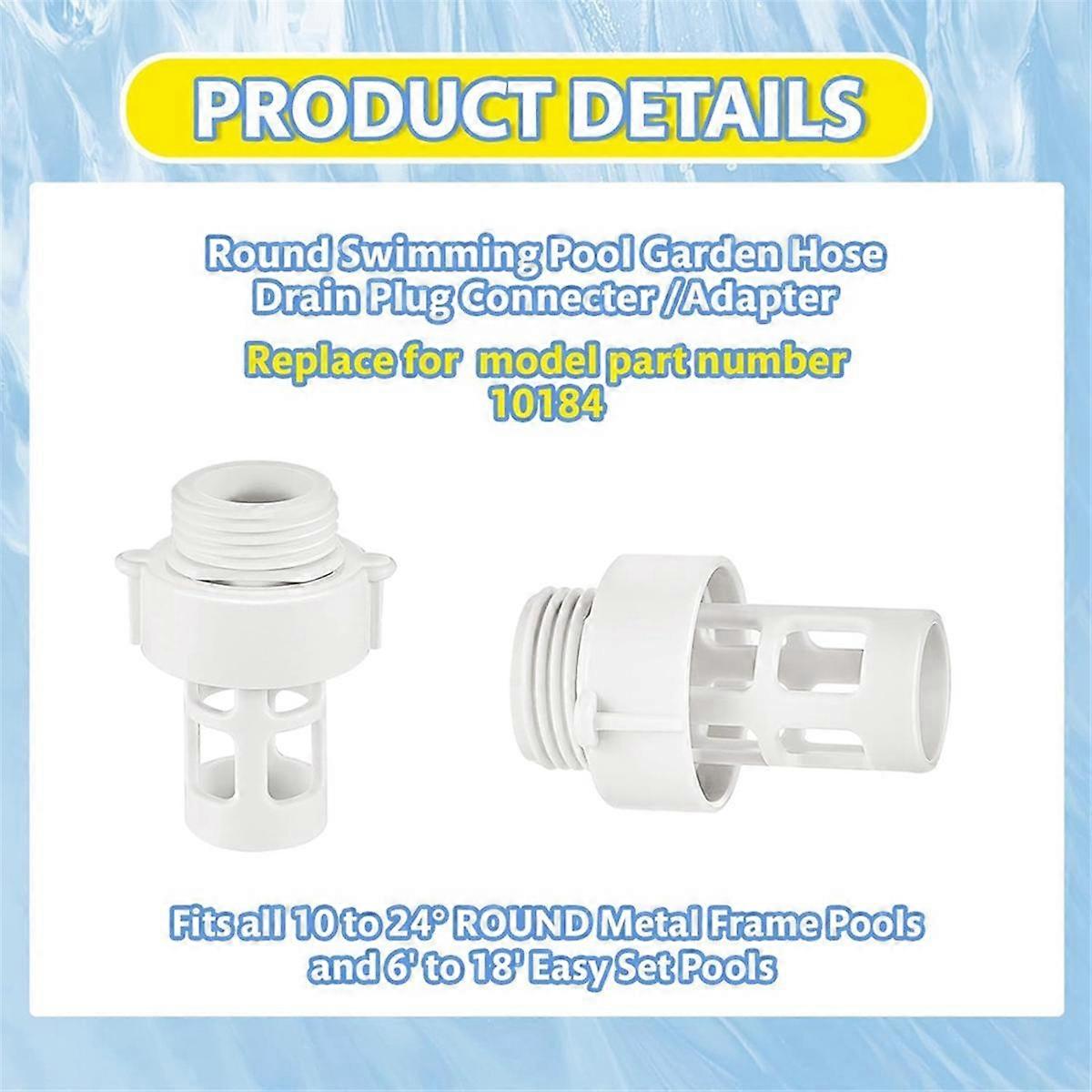 4 Pack Garden Hose Drain Plug Connector Replacement Above Ground Pool ...