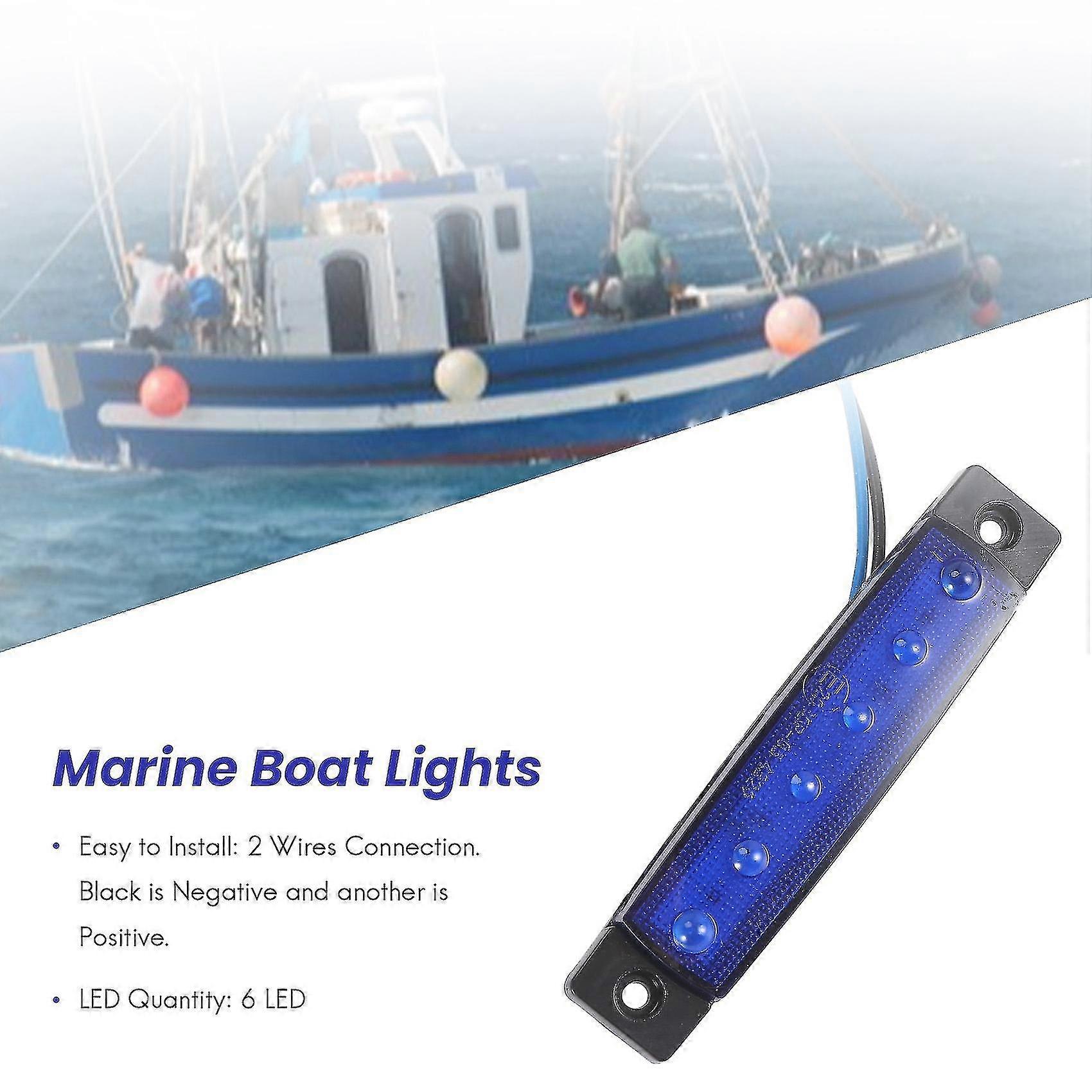 10pcs Marine Boat Lights 12v Waterproof Boat 6 Led Lights Kayak Lights ...