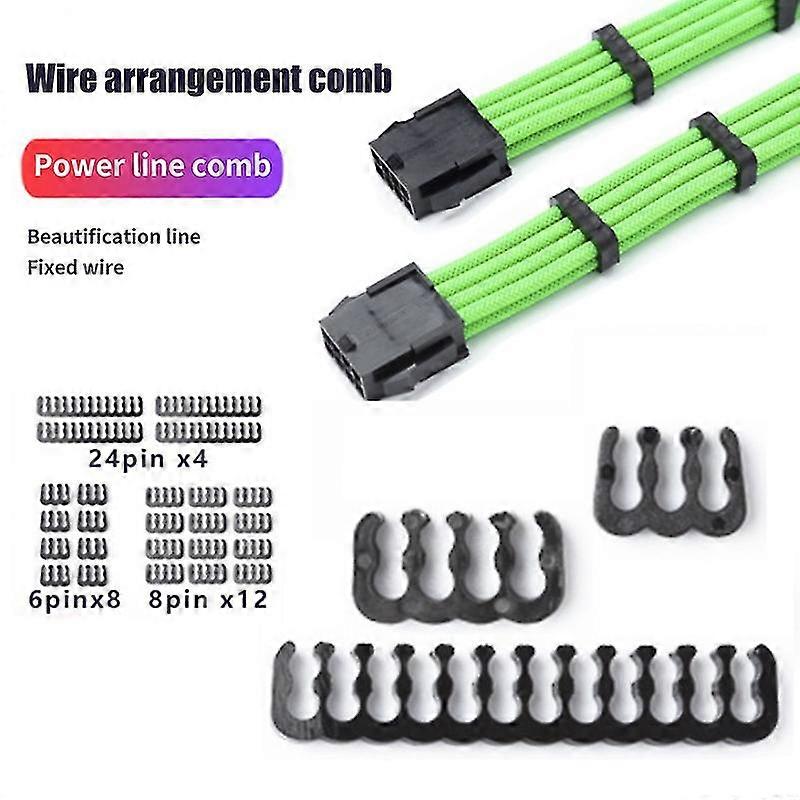 24pcs/set Pp Cable Comb Reusable 6/8/24pin Computer Power Cable Clamp ...