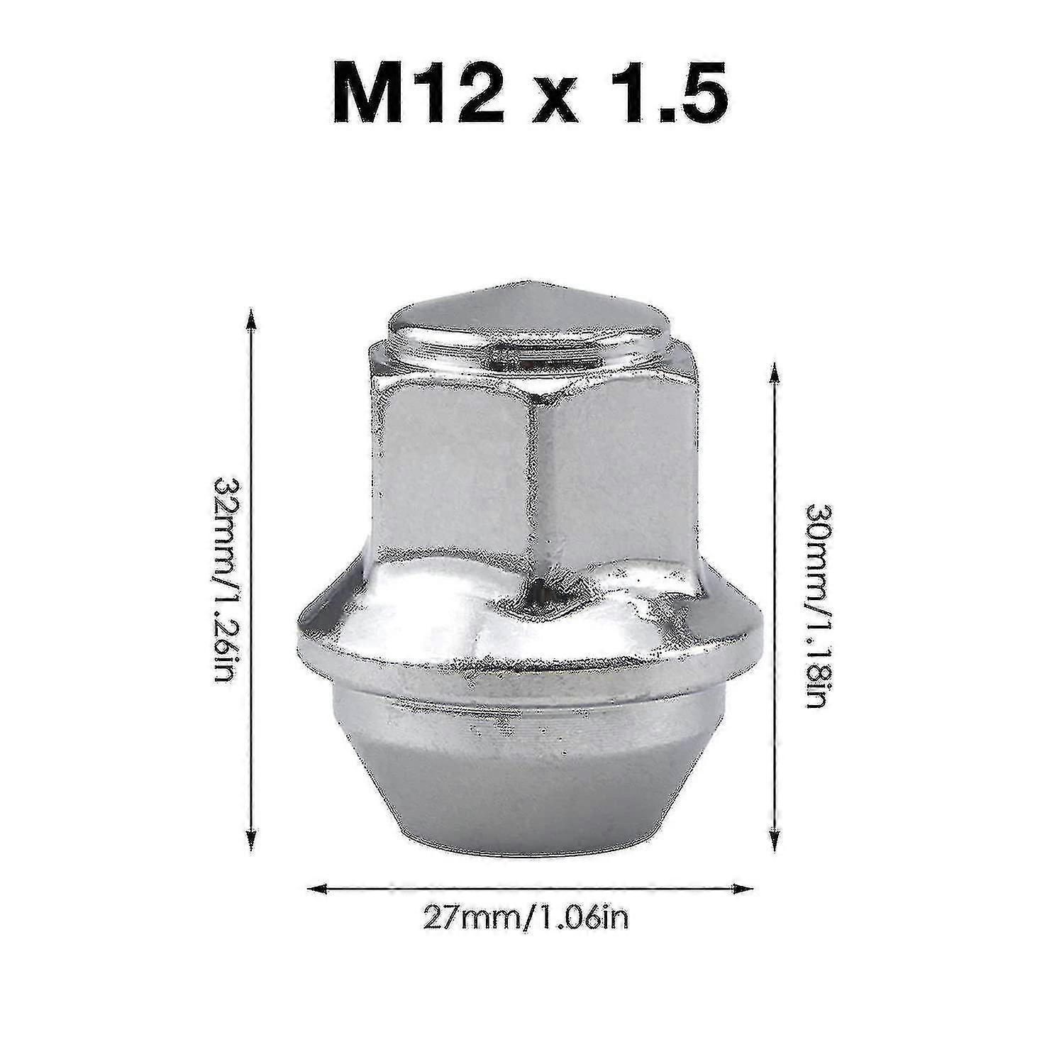 Alloy Wheel Nuts. M12 X 1.5, Taper, 19mm Hex Replacement For Ford Alloy ...