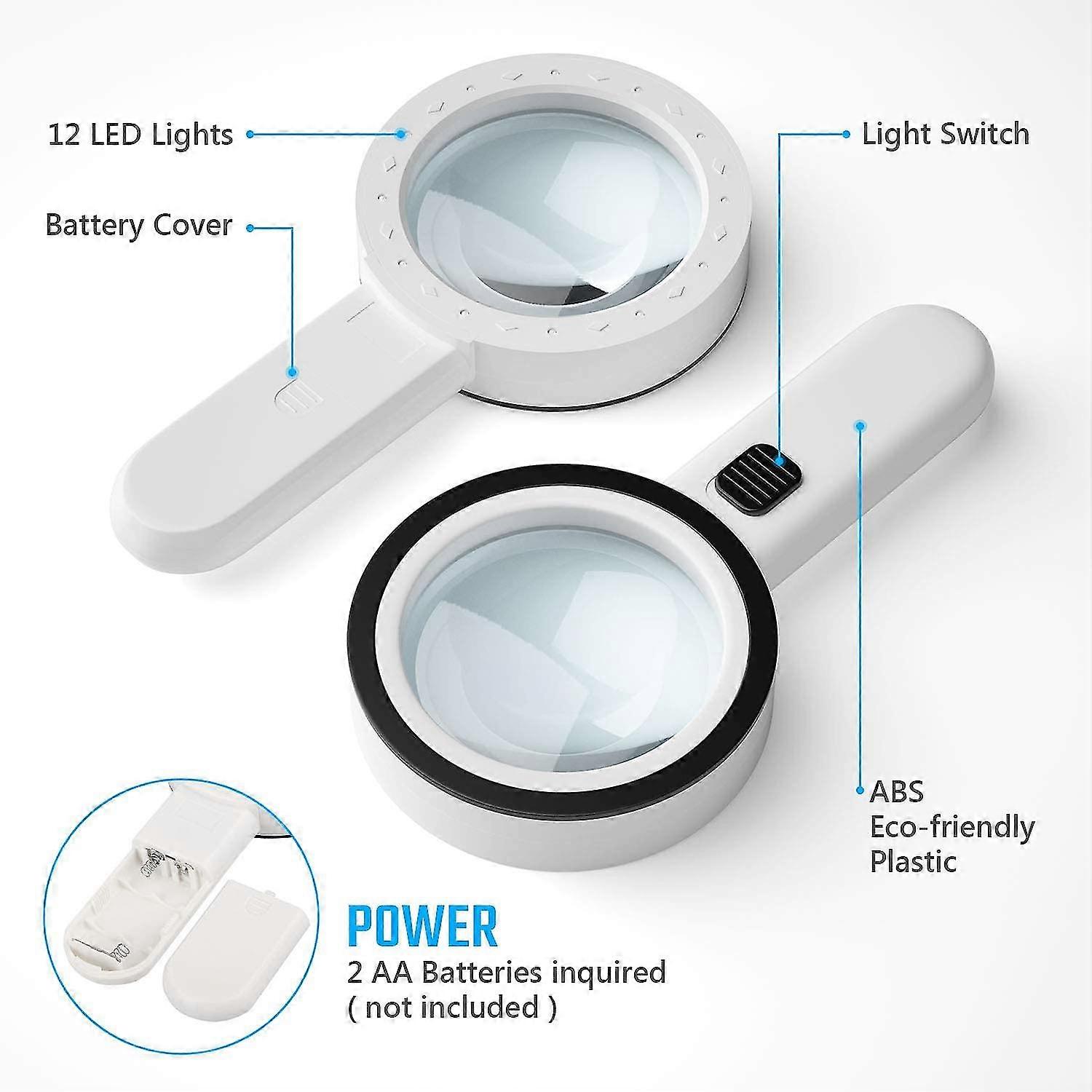 Illuminated Magnifying Glass,magnifying Glass With Light, 30x Handheld ...