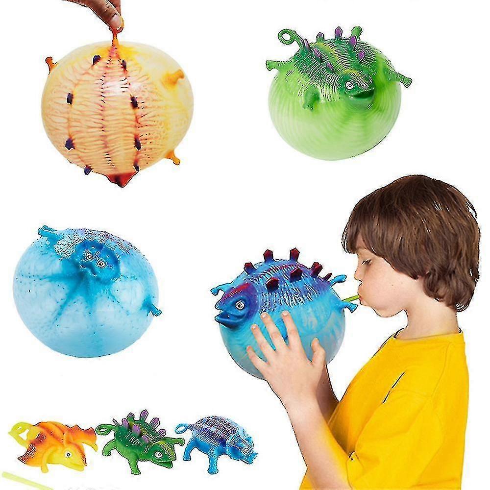 Children Funny Blowing Dinosaur Toys Anxiety Stress Relief Inflatable ...