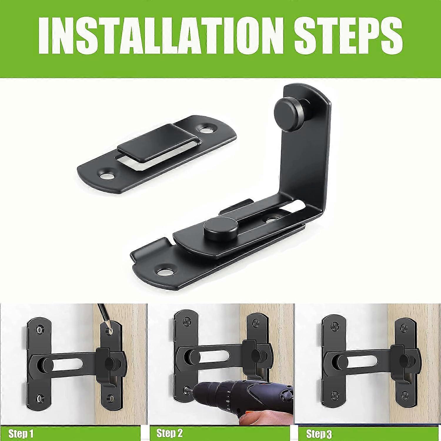 Stainless Steel 90 Degree Right Angle Sliding Barn Door Latch, Sliding ...