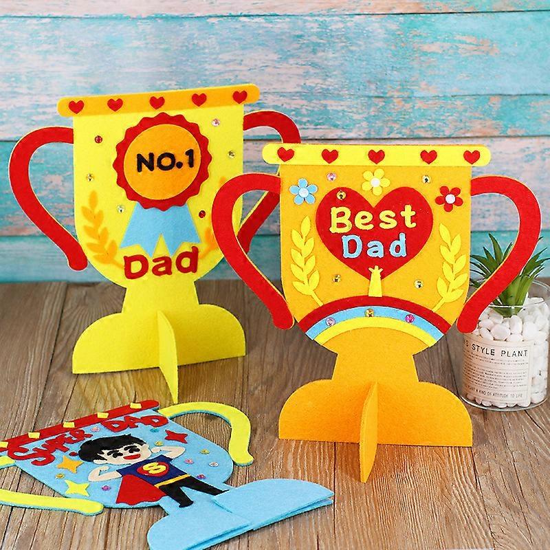 DIY Non Woven Dad Trophy Children Handmade Father's Day Gifts ...