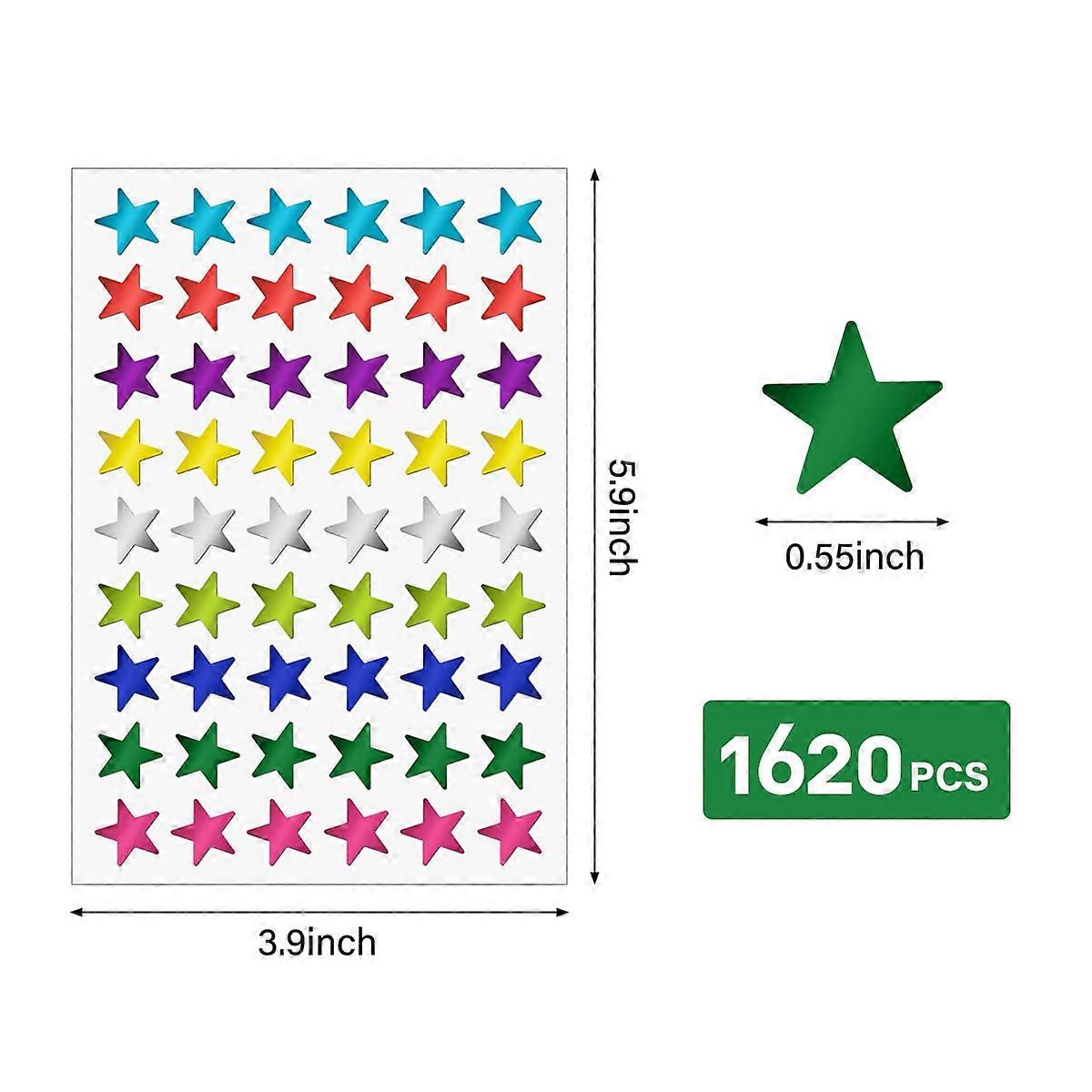 30 Sheets 9 Colors Small Foil Star Stickers - 0.5 Inch Star Stickers ...