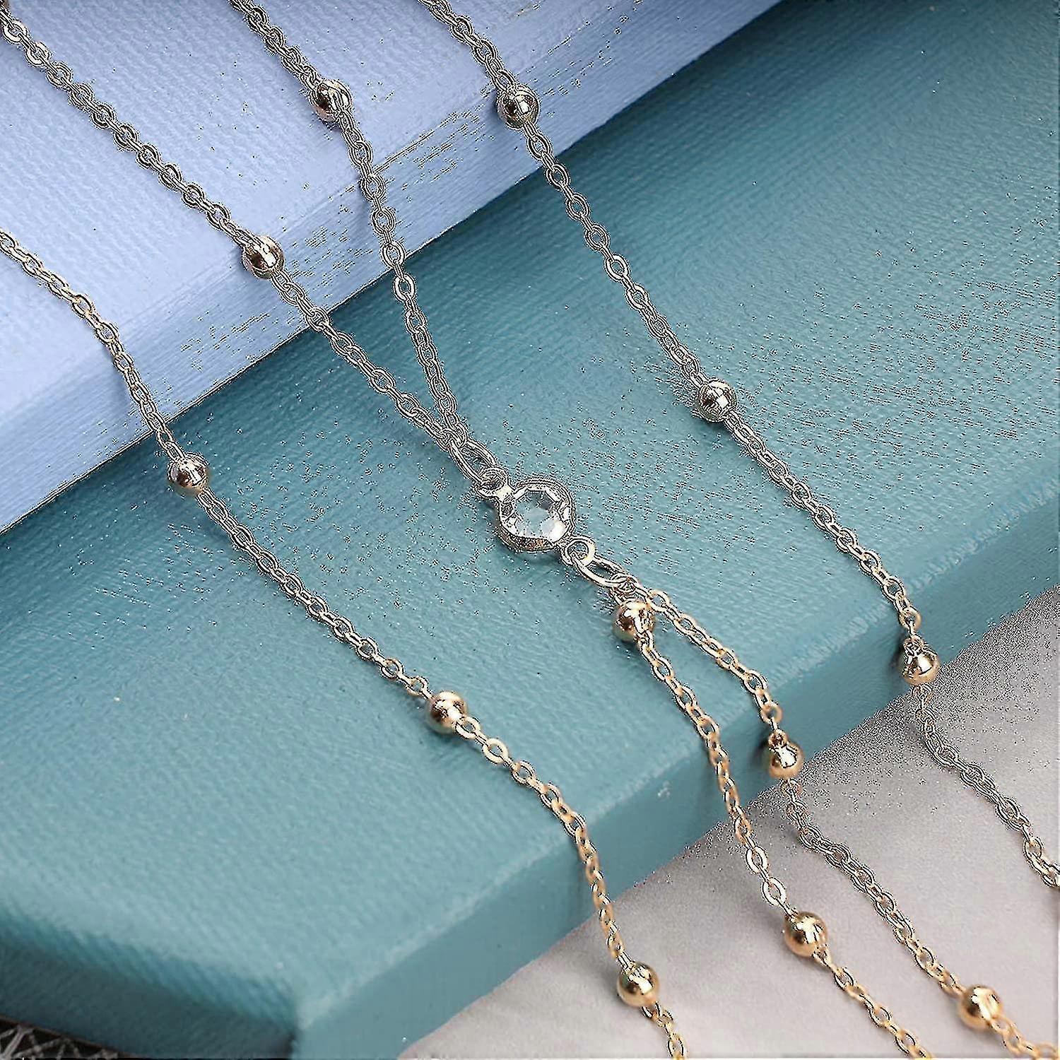 Layered Waist Beaded Body Chain Rhinestone Belly Chains Belt Beach ...