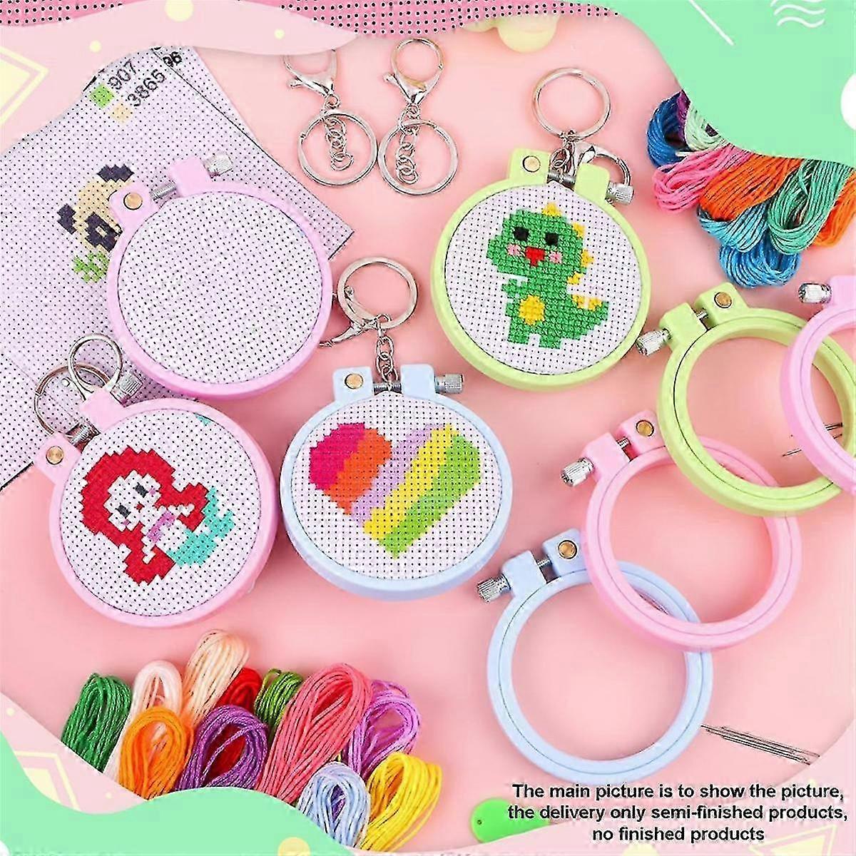 6pcs Stamped Kits For Kids Beginners Diy Mini Embroidery Kit ...