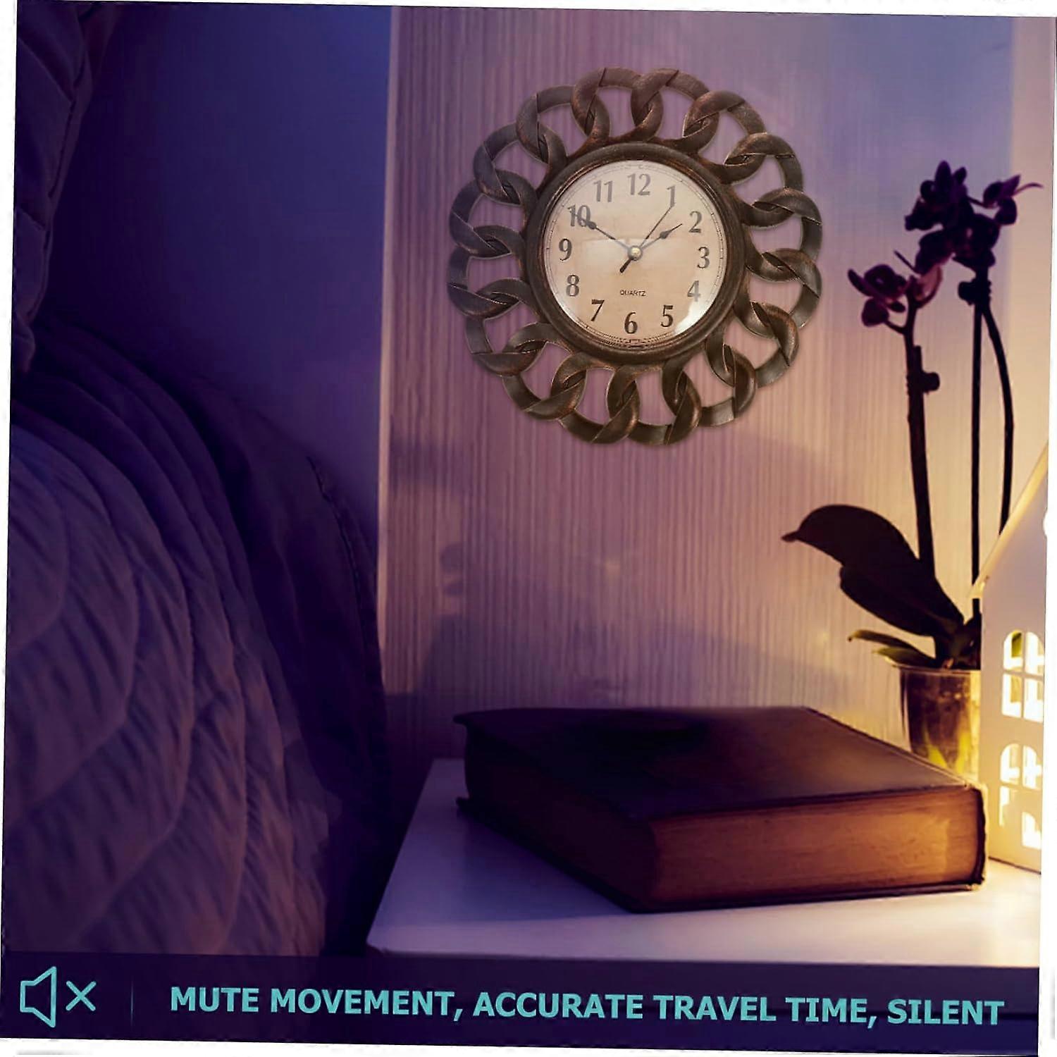 antique gold Bell Gear Clock Sports Decor Antique Wall Clock Wooden ...