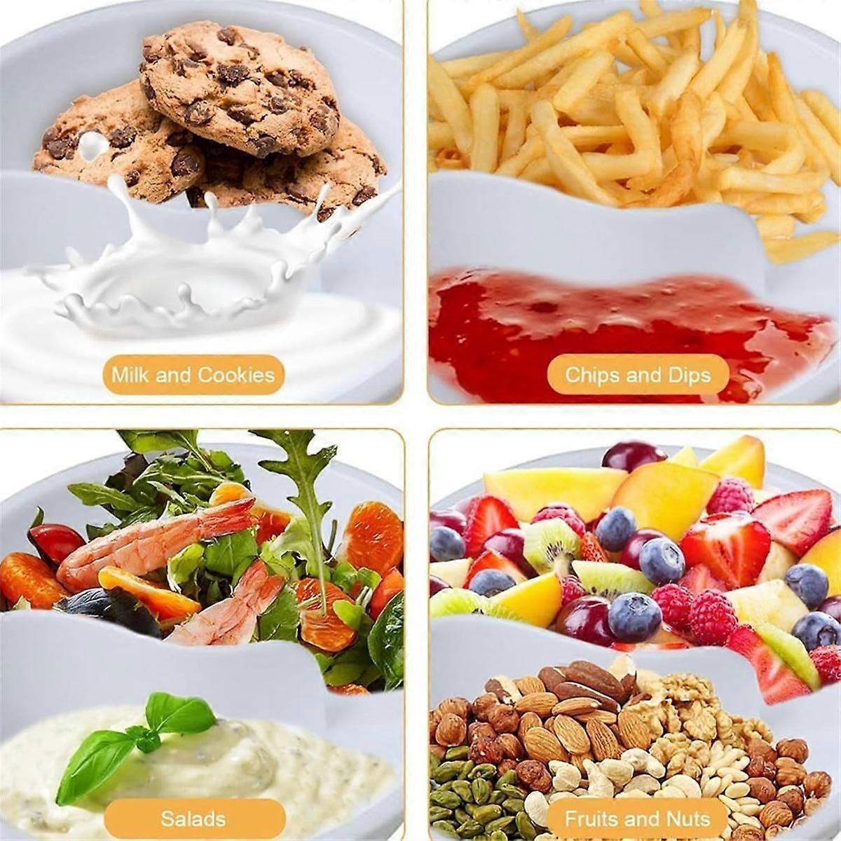 Divided Cereal Bowl, Reusable Snack and Dip Bowls for Yogurt, Milk ...