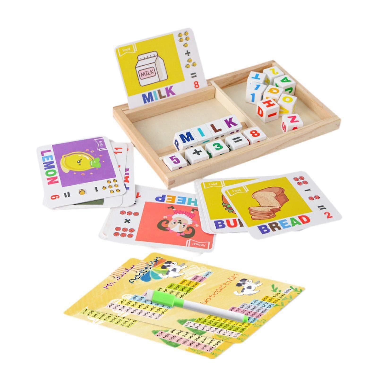 Math Flash Card Game Preschool Word Learning Game Travel Toy Girls Boys ...
