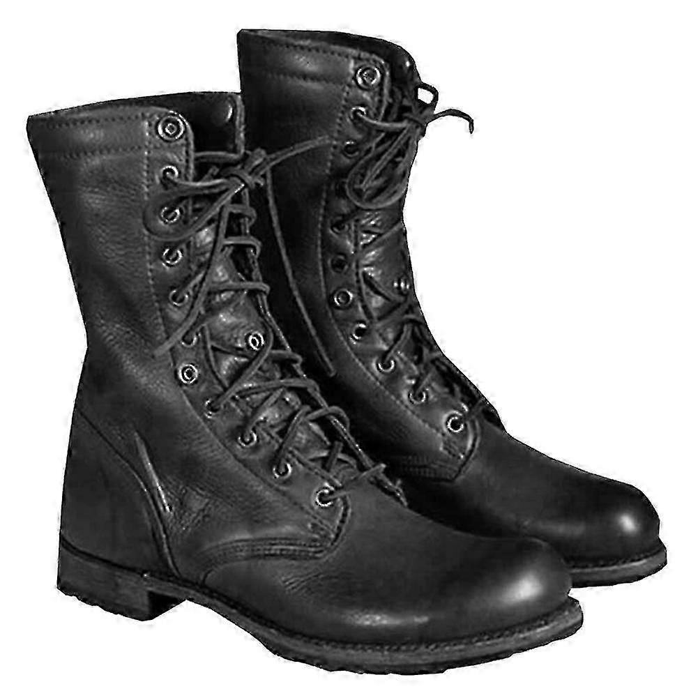 Retro Men Punk Motorcycle Ankle Boots Lace Up Combat Shoes | Fruugo UK
