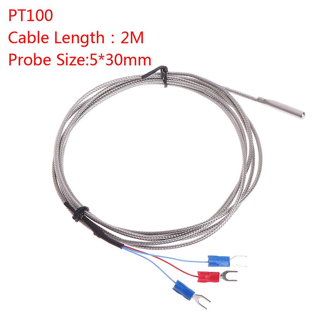 PT100 Temperature Sensor Stainless Steel 3 Wire Thermistor Probe for ...