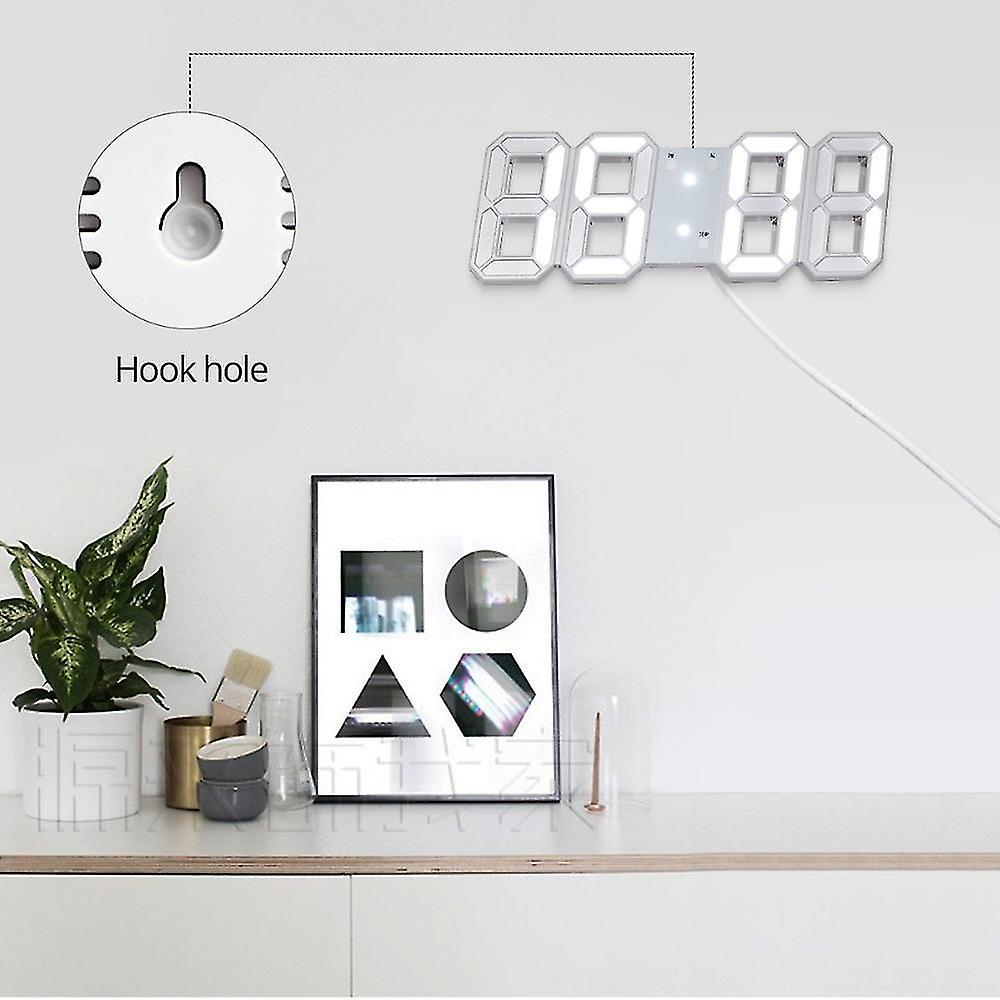 Modern Design 3D Large Wall Clock LED Digital USB Electronic Clocks On ...