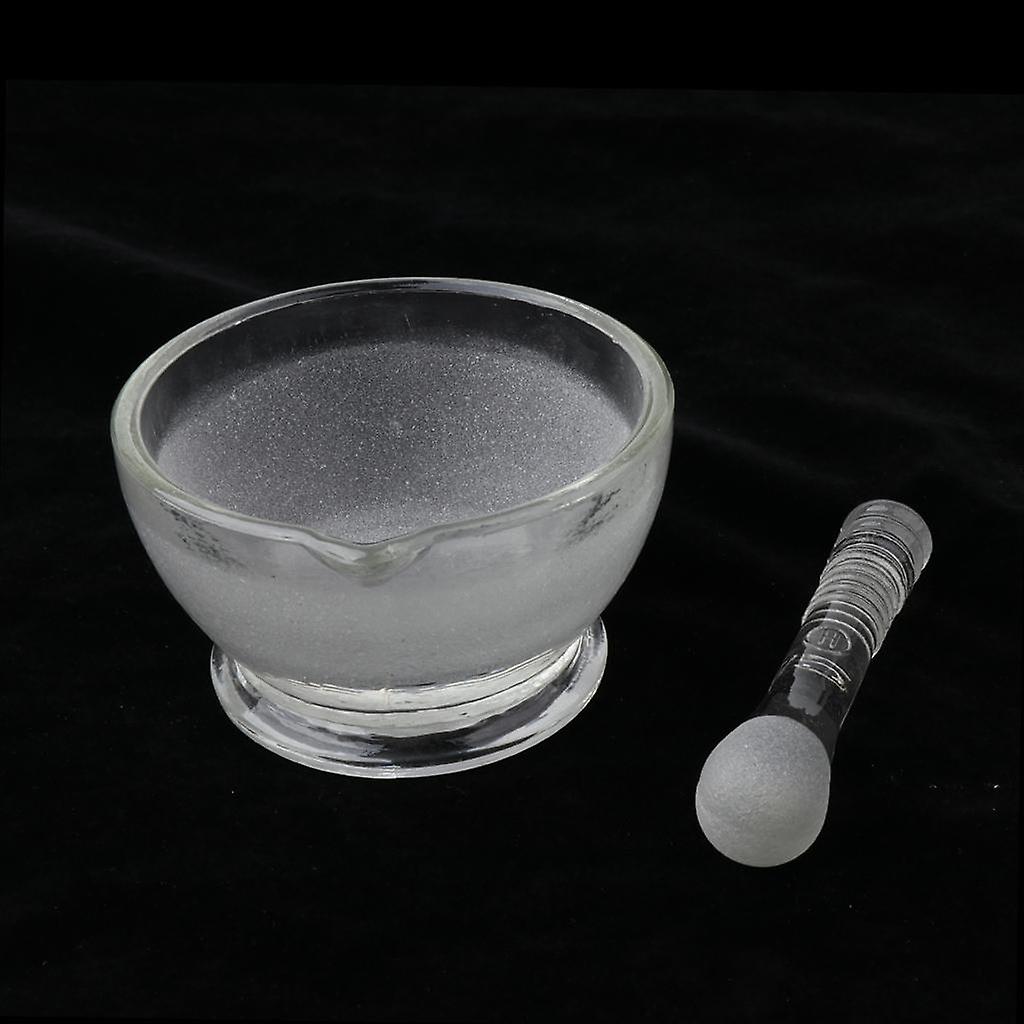 2xGlass Mortar with Pestle Lab Kitchen Spice Drug Grinder Mixer 75mm ...