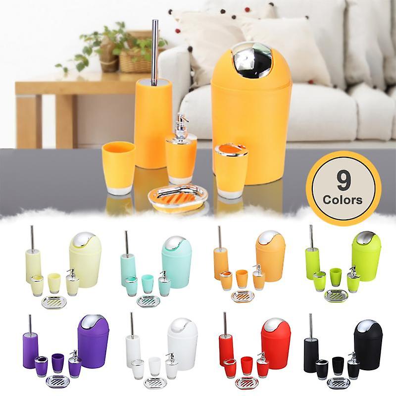 6Pcs Lotion Bottle Toothbrush Mouthwash Cup Waste Bin Bathroom ...