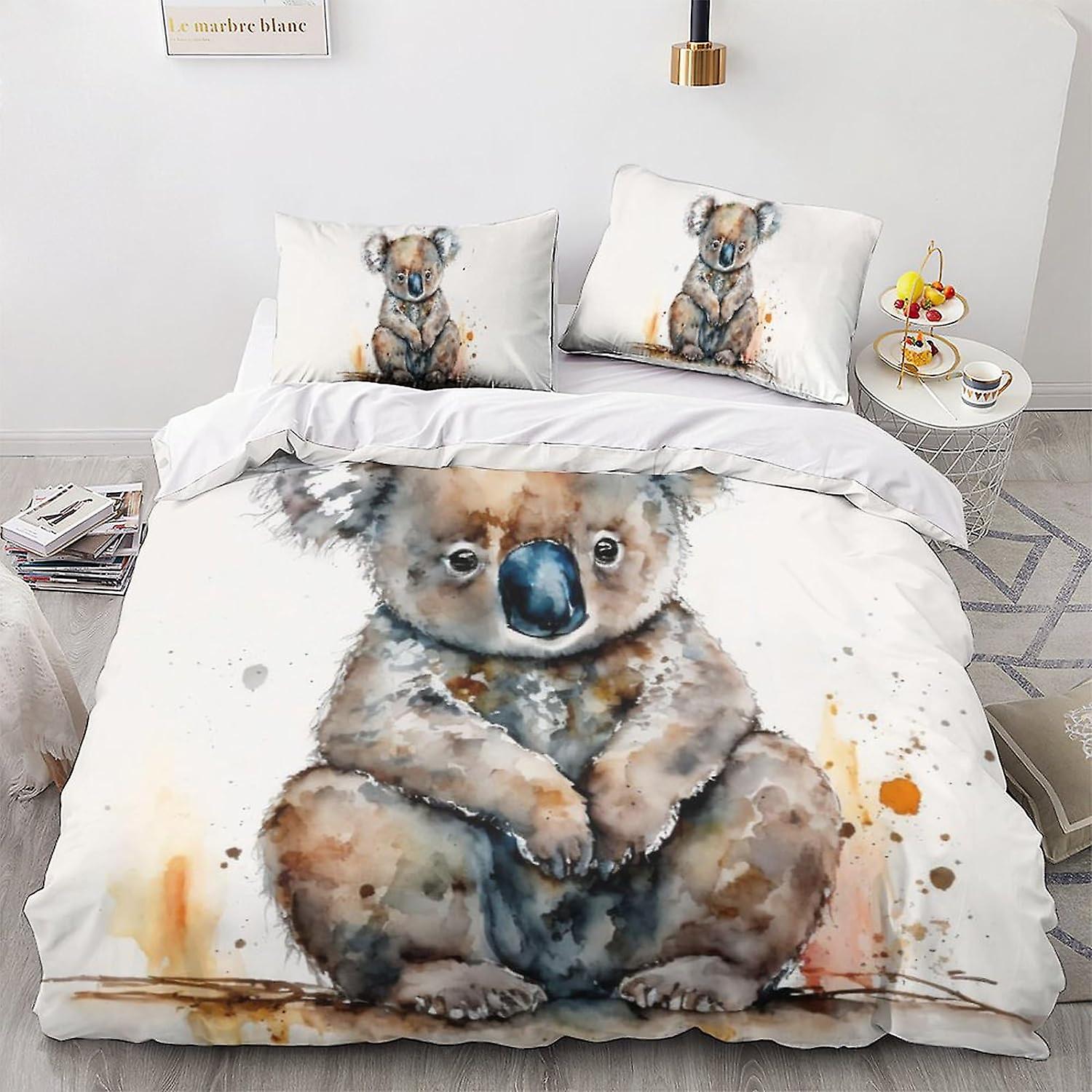 Entemah Cartoon Koala Printed Bedding Set Duvet Cover Set 3d Printed ...