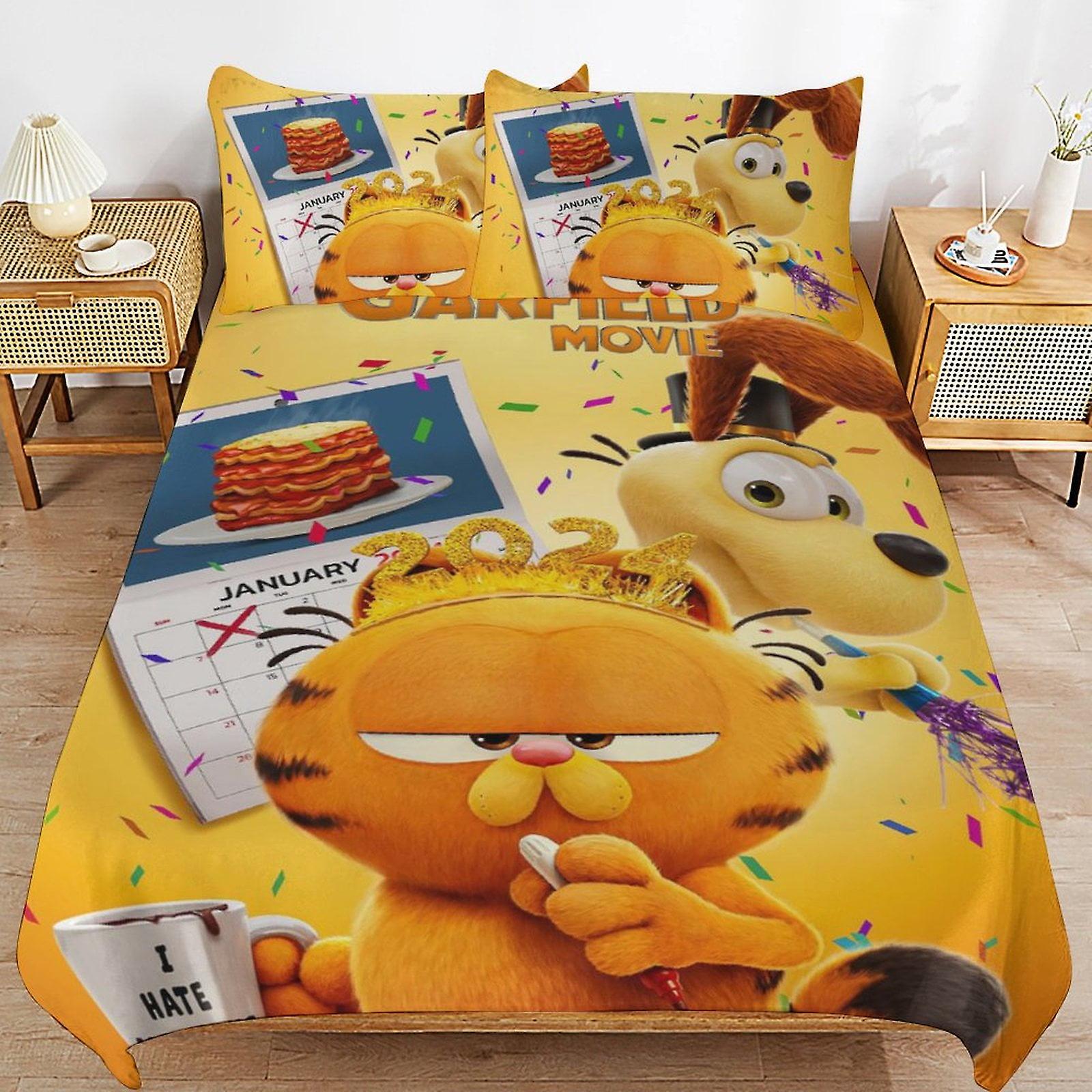 Garfield Bedding Sets Cute Bed Cover Anime Cartoon 3D Printed ...