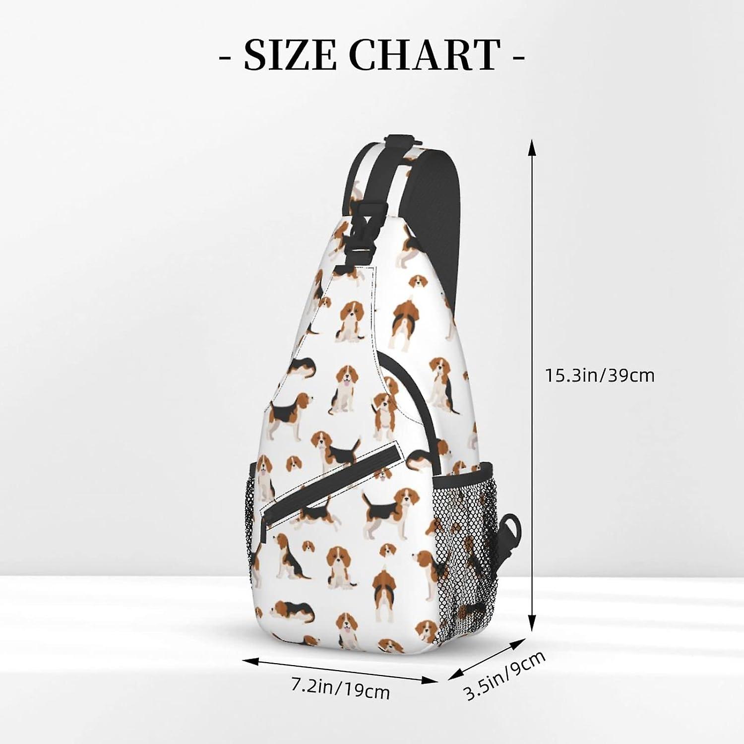 AT196 Sling Bag Beagle Puppy Dog Cute Hiking Daypack Crossbody Shoulder ...
