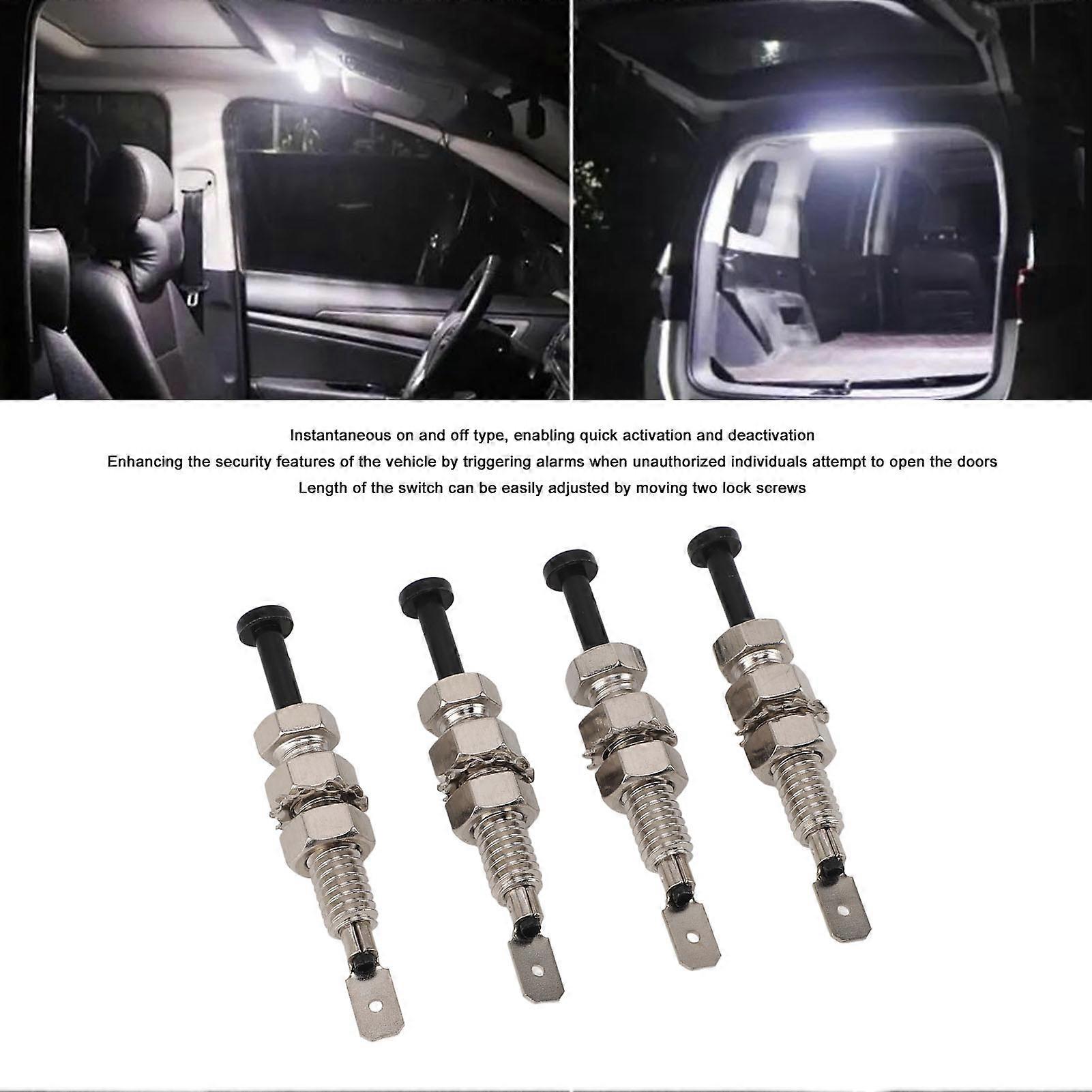 4PCS Adjustable Door Pin Switch 12V Universal Car Bonnet Alarm Light ...