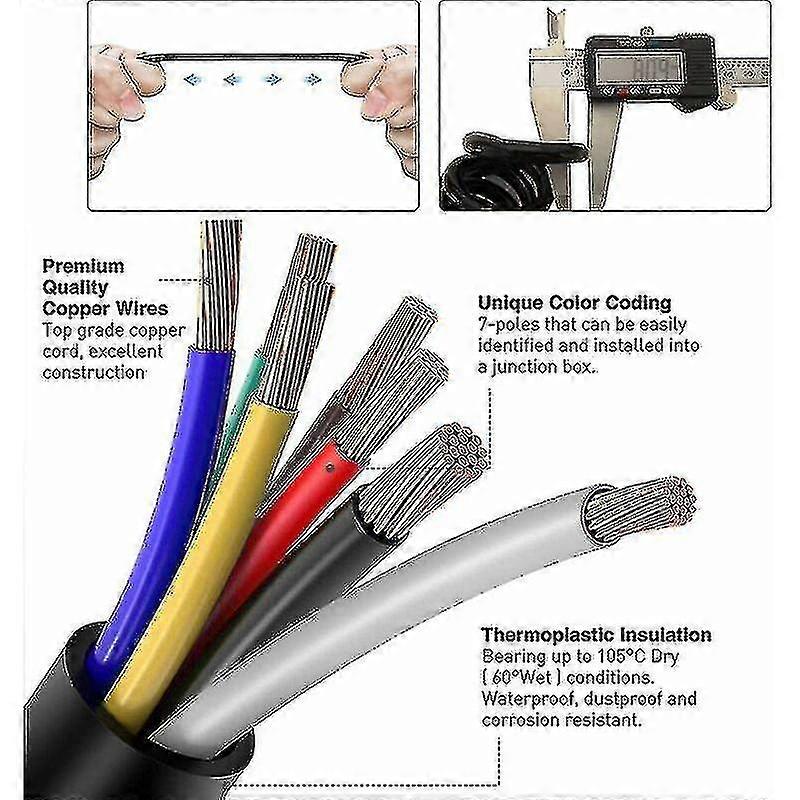 7 Pin 2m Trailer Extension Cable Coiled Extension Cable Trailer ...