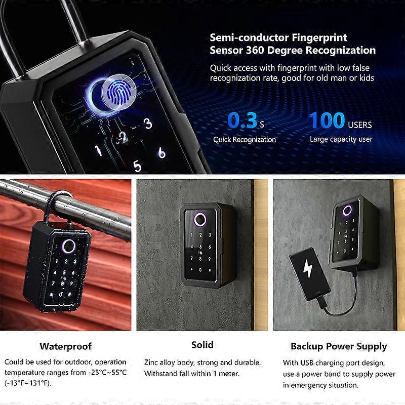 JWL-Smart Lock Box Tuya Ttlock App Controlled Wifi Electronic Lockbox ...