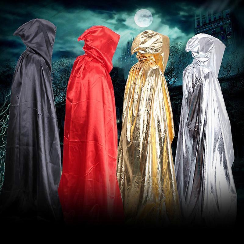 Cloak with Hood Halloween Wizard Hooded Cape Full Length Robe for Women ...