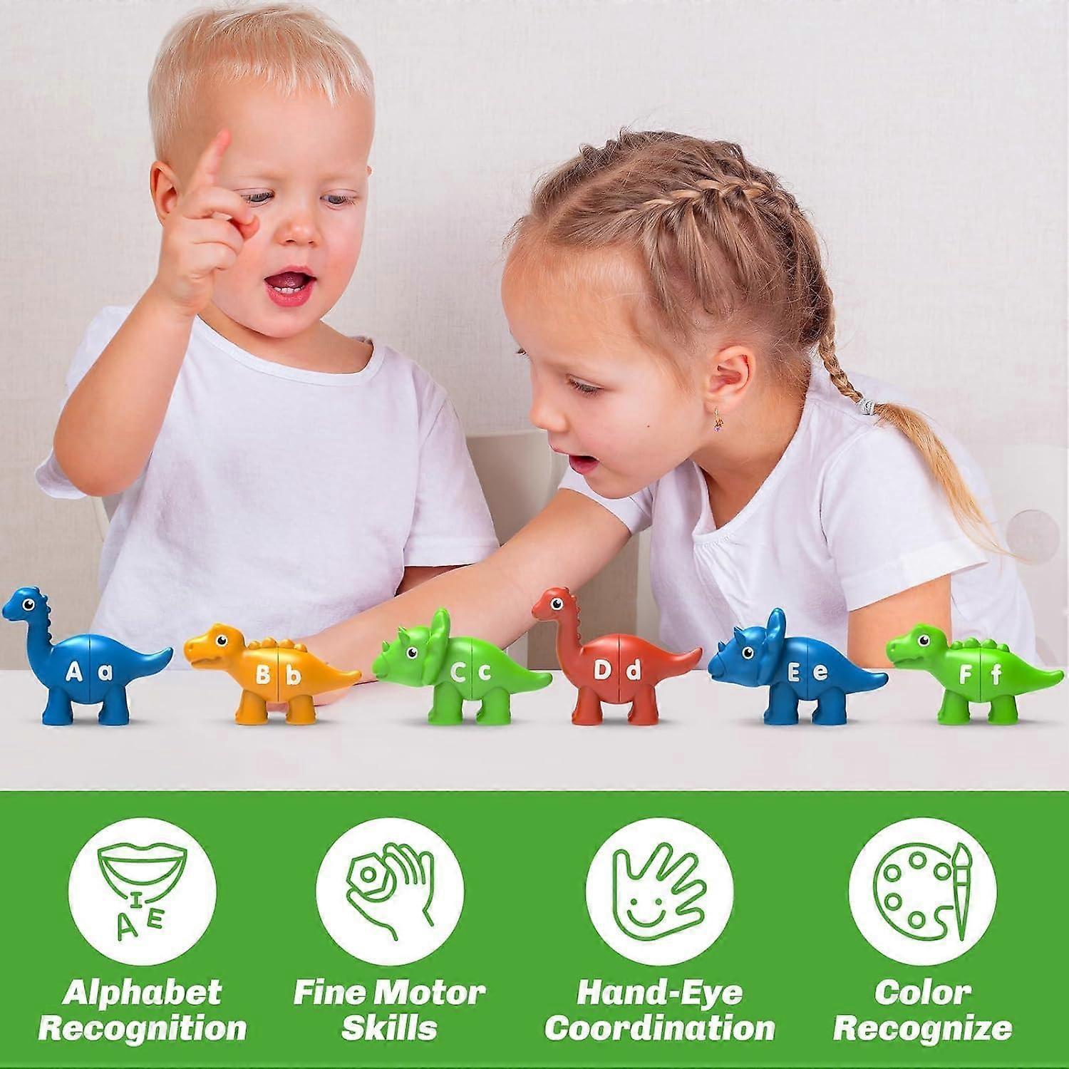 26PCS Preschool ABC Alphabet Dinosaurs Matching Learning Toy for ...