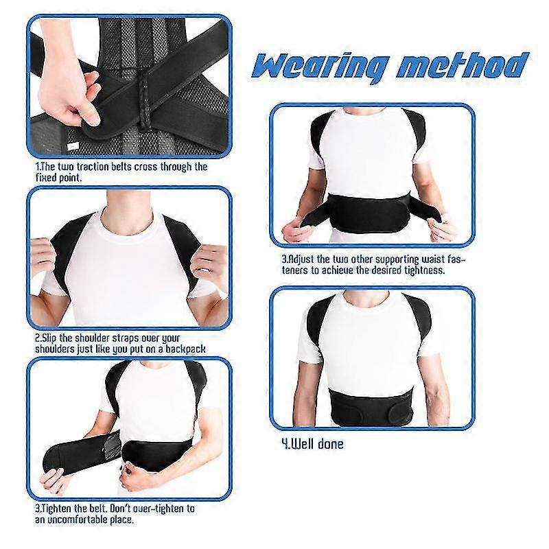 Shoulder Support Adjustable Back Pain Support Posture Corrector Brace ...