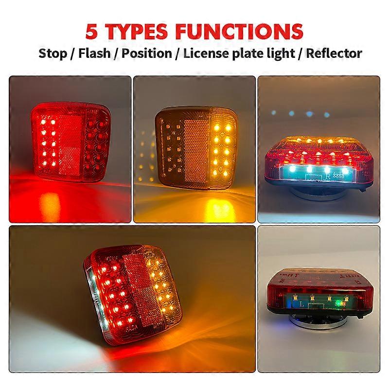 Magnetic Wireless LED Truck Tail Light Trailer Rear Taillight Signal ...