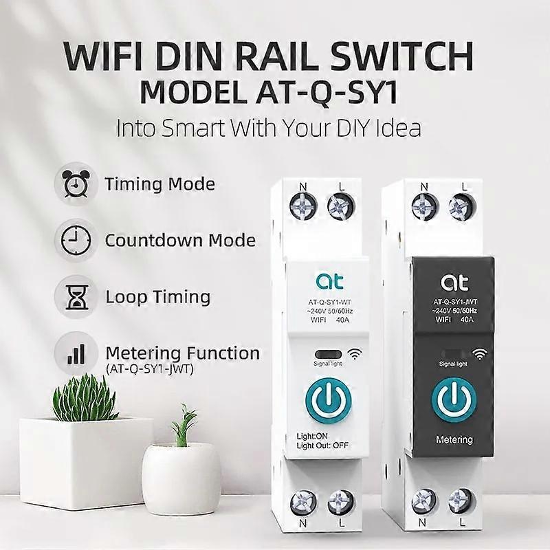 TUYA WIFI Smart Circuit Breaker 1P 63A With Metering DIN Rail for Smart ...