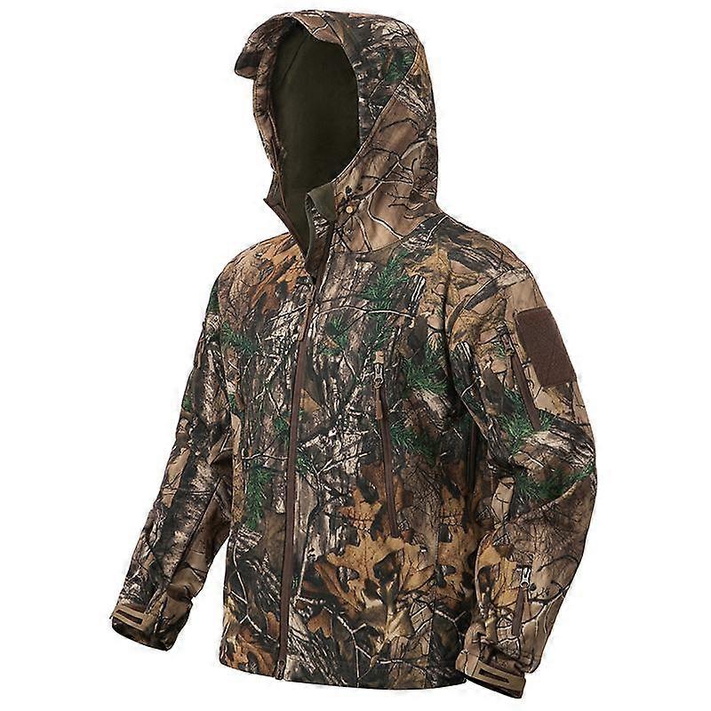 Men's Soft Shell Waterproof Camouflage Hunting Jacket Warm Fleece Lined ...