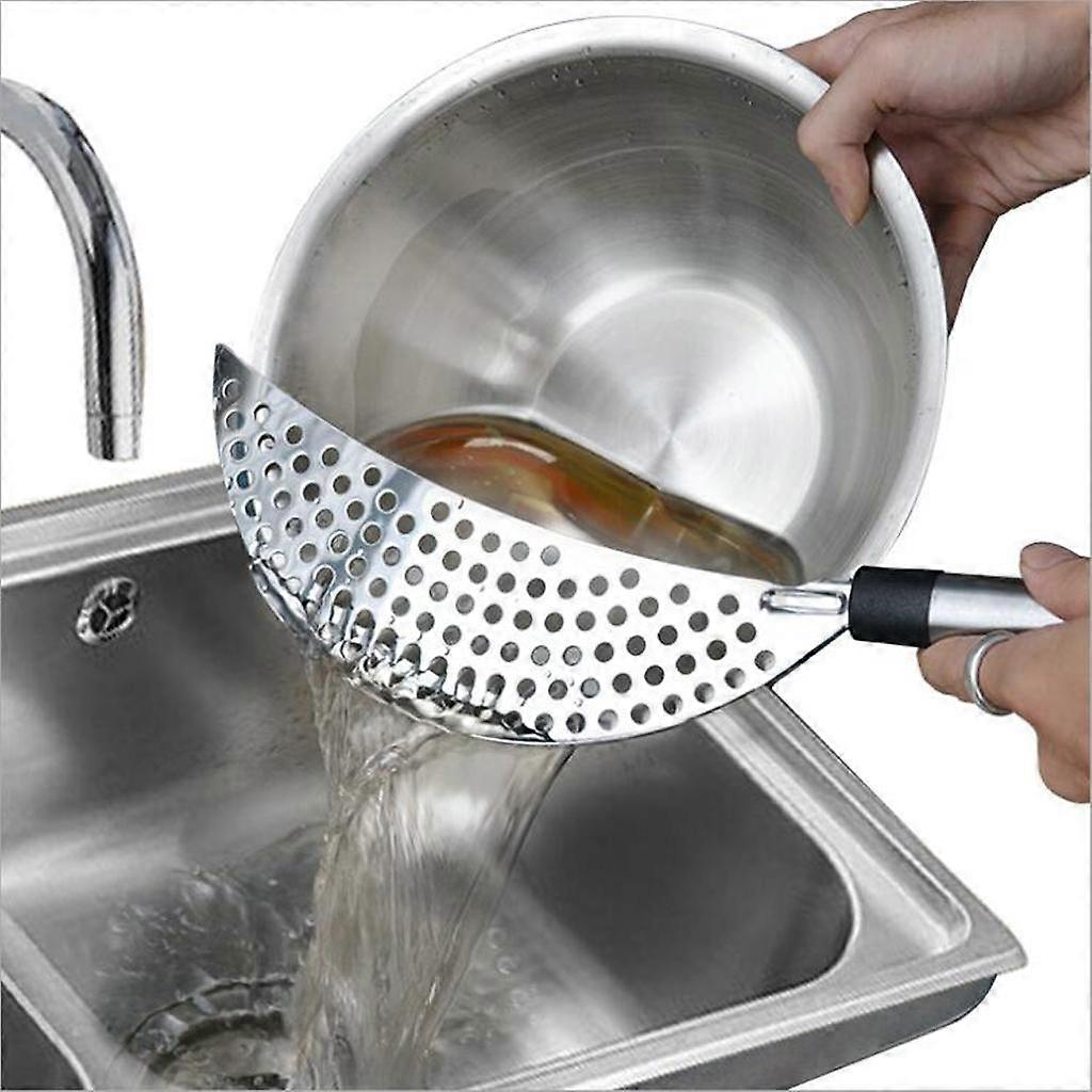 Half Moon Stainless Steel Pot Strainer Half Colander for Frying Pan ...
