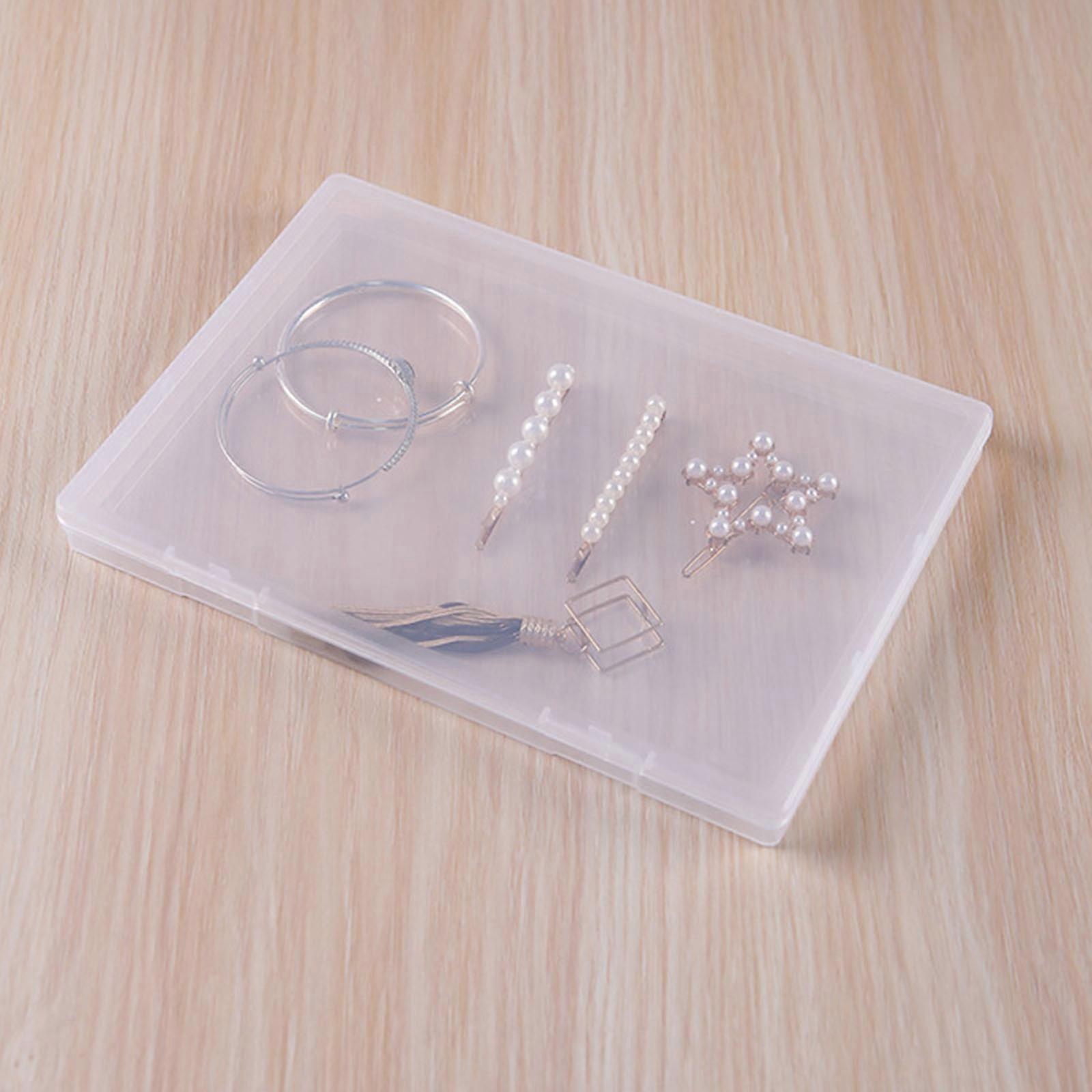 Pack Of 5 Clear Flat Plastic Storage Boxes for Organizing Beads Tools ...