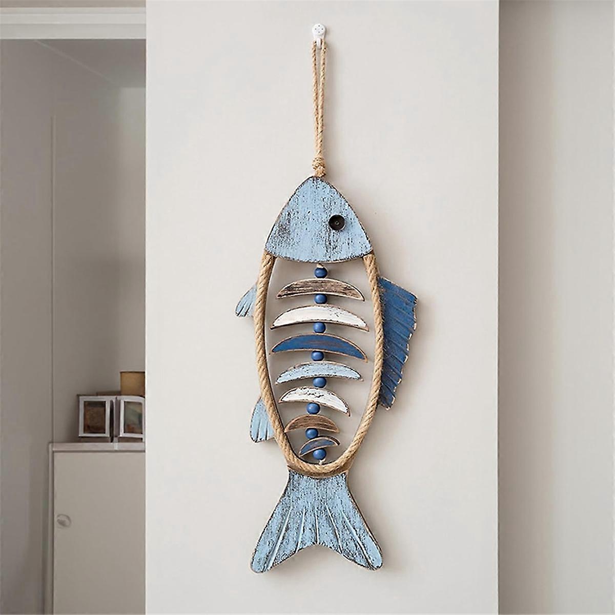 Wooden Fish Wall Decor, Antique Nautical Fish Decoration, Hand Carved ...