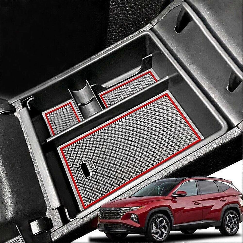For Hyundai Tucson 2022 Center Console Organizer Tray Armrest Storage ...