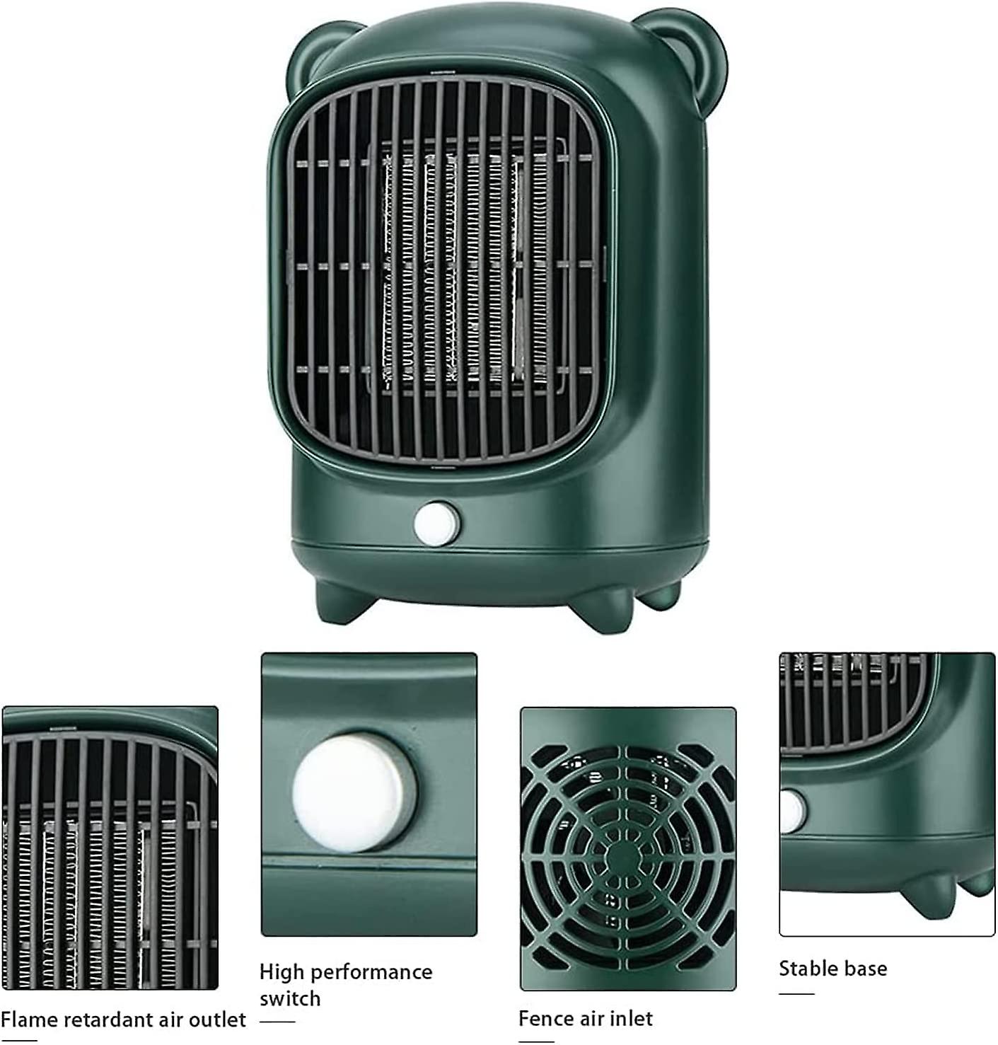 Green Ptc Portable Ceramic Electric Heater Fan Small Ceramic Heater ...