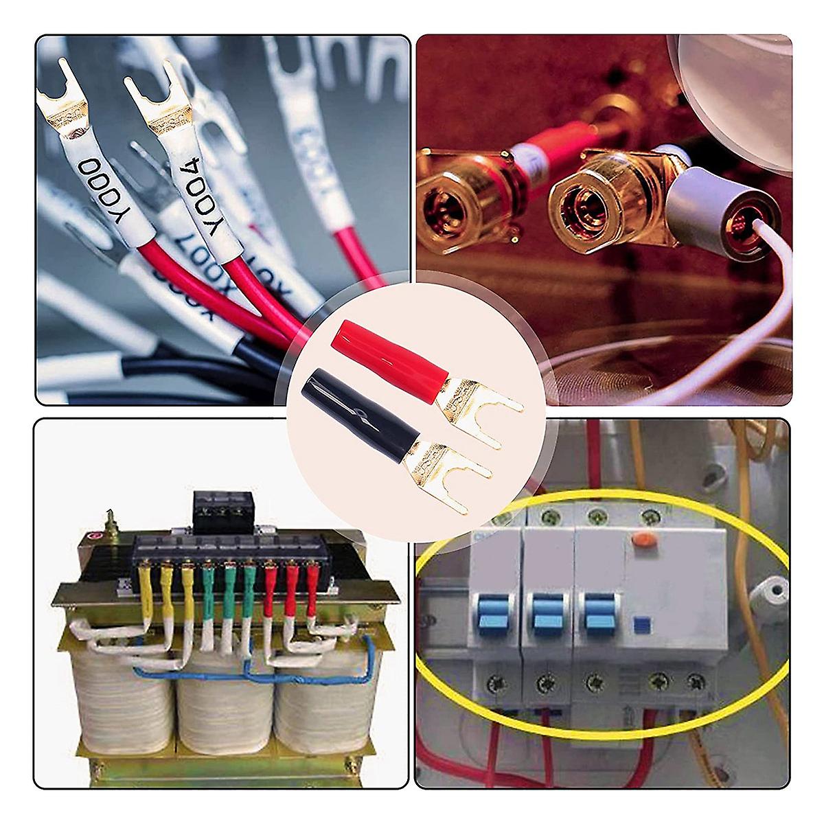 Y Plug Spade Connector For Speaker Wire,8 Pcs Y Spade Plug 45 Degree ...