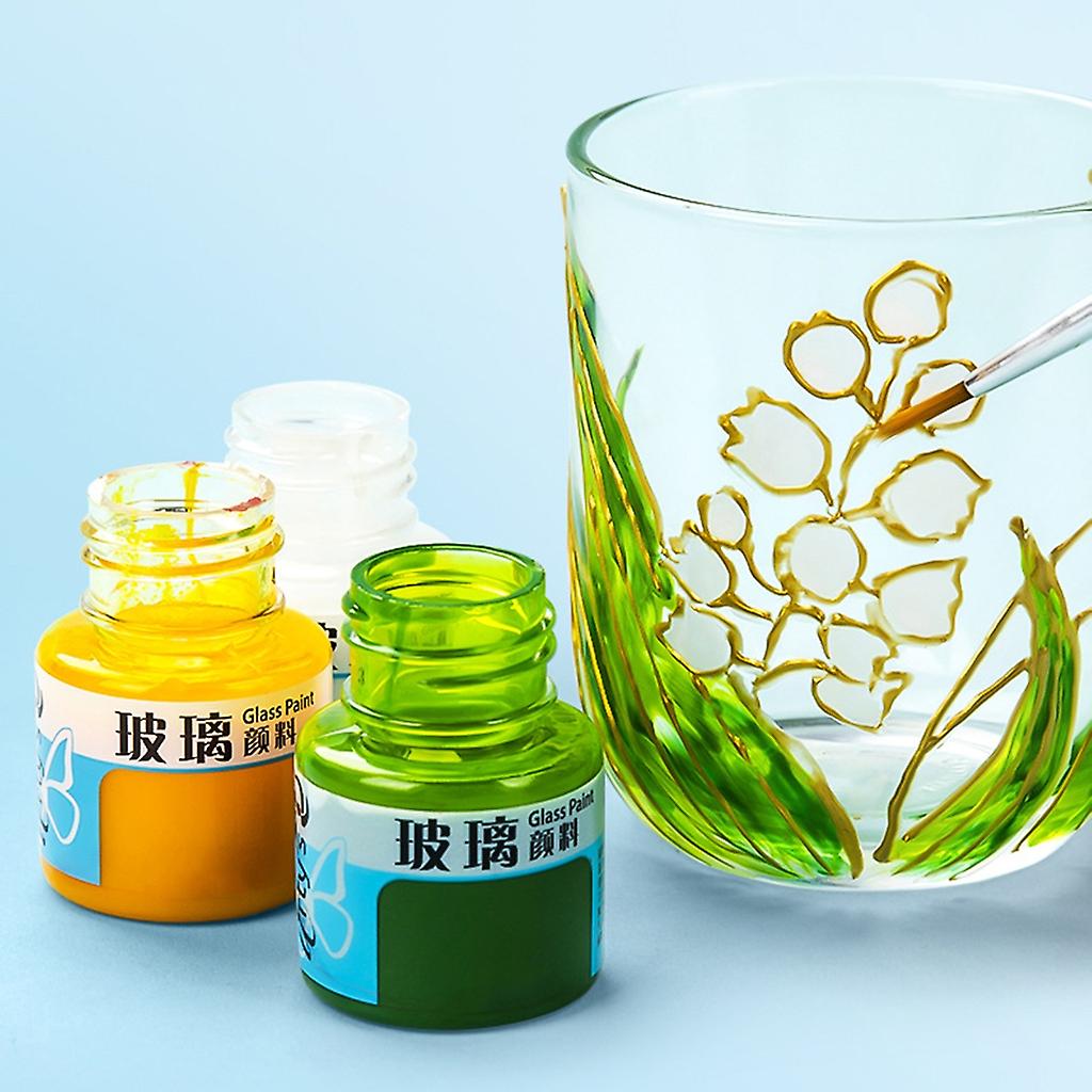 Glass Paint,Stained Glass Paint,Glass-Color Paint for Wine Bottle,Light ...