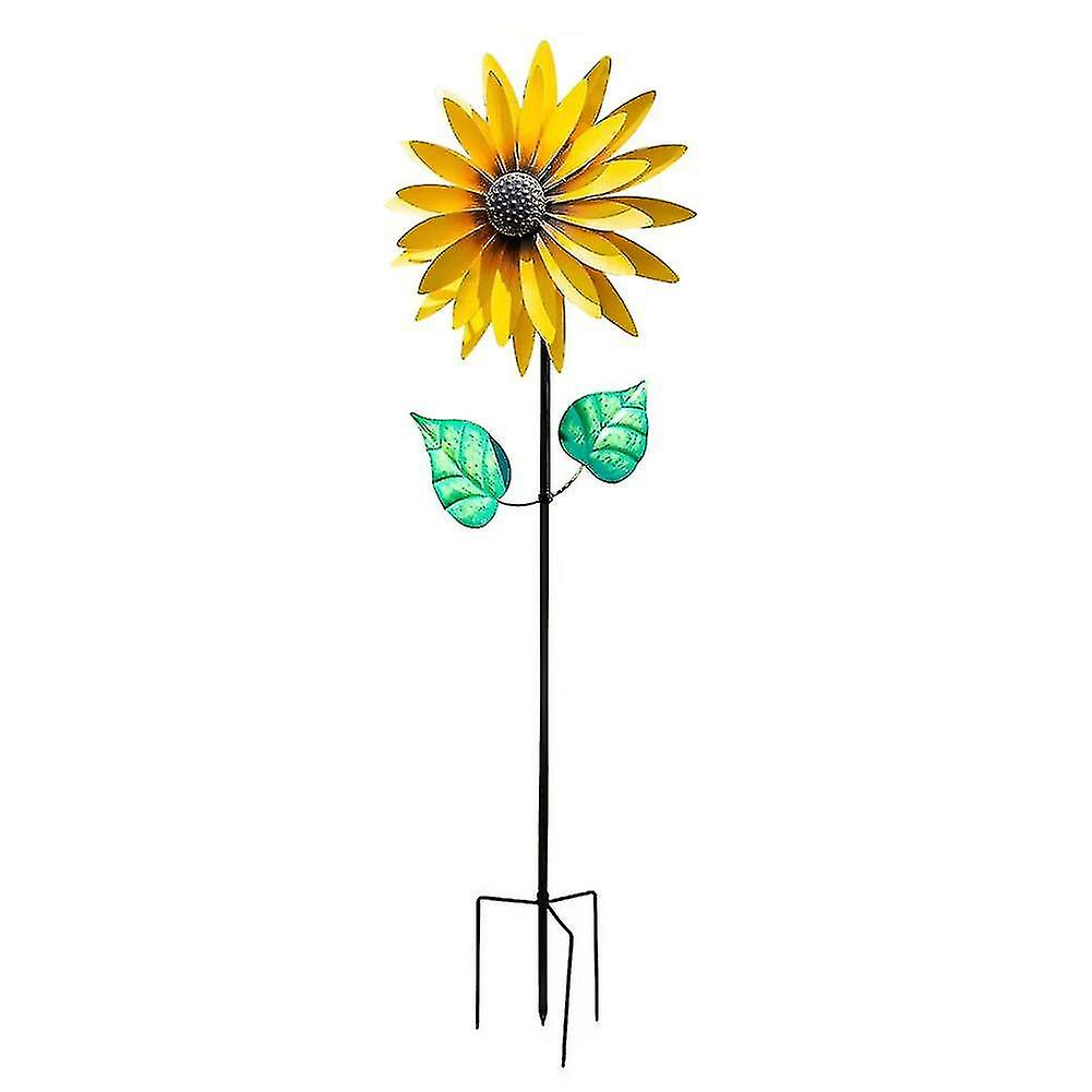Sunflower Windmill Metal Rotating Sunflower Wind Spinner With Stake ...